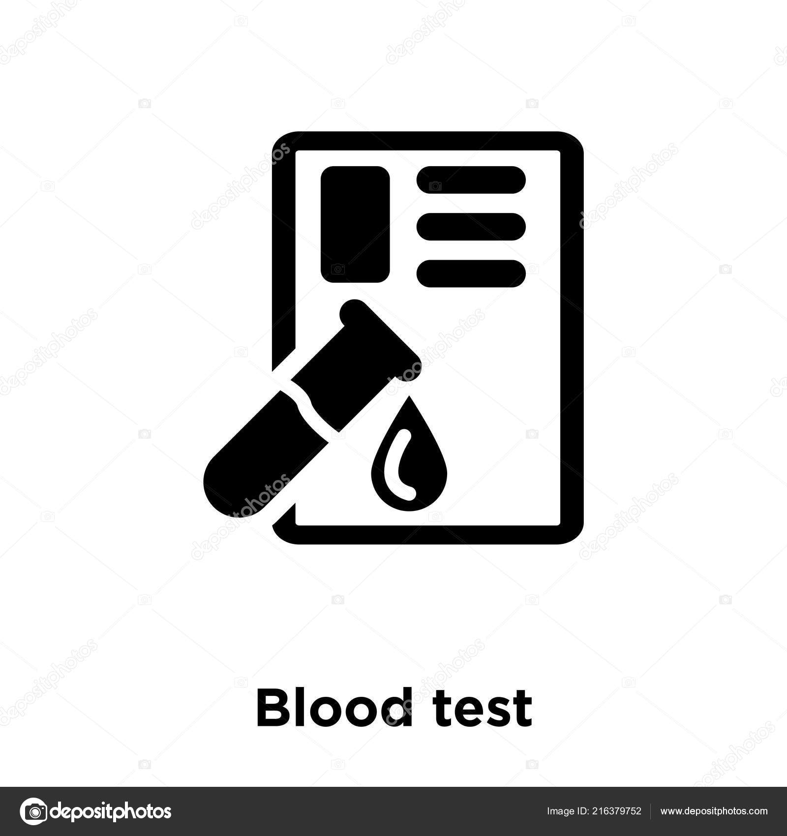 Blood Test Icon Vector Isolated White Background Logo Concept Blood ...