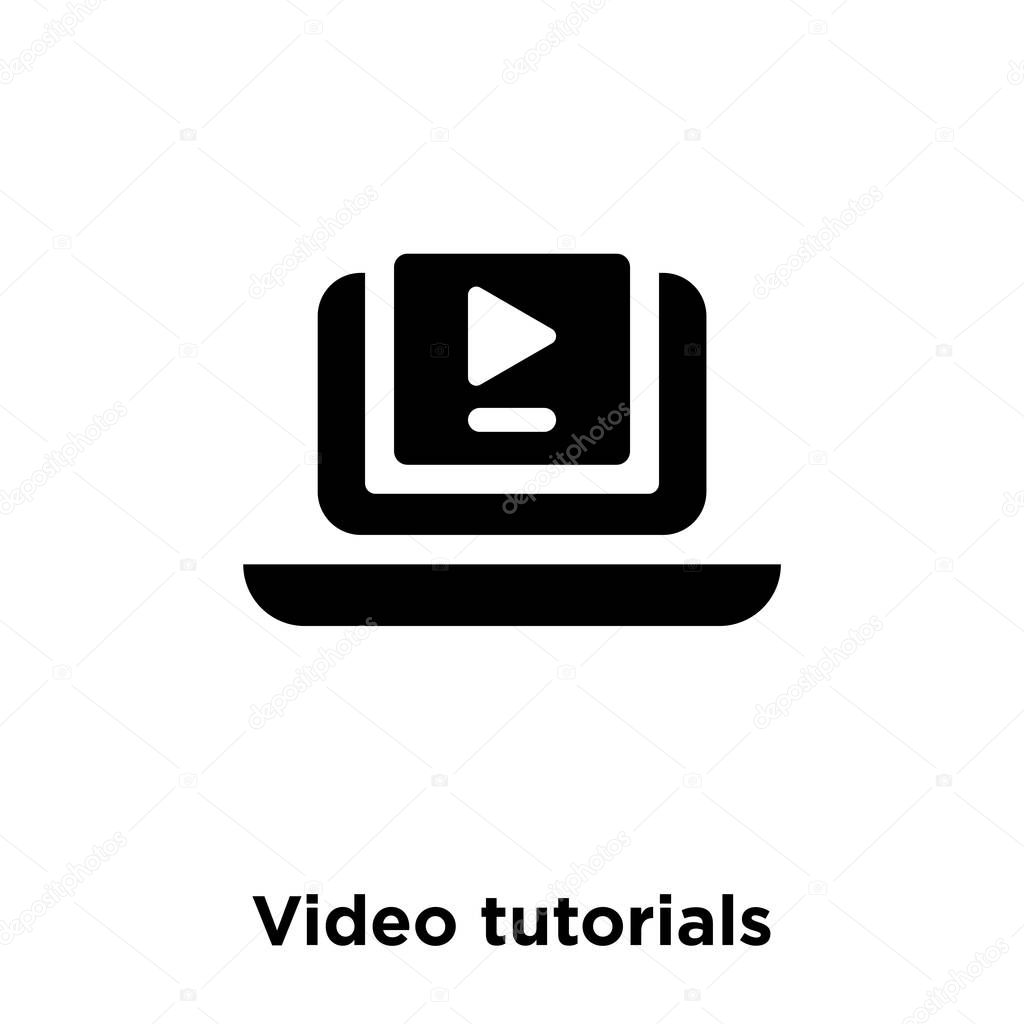 Video tutoriales icono vector aislado sobre fondo blanco, concepto de ...