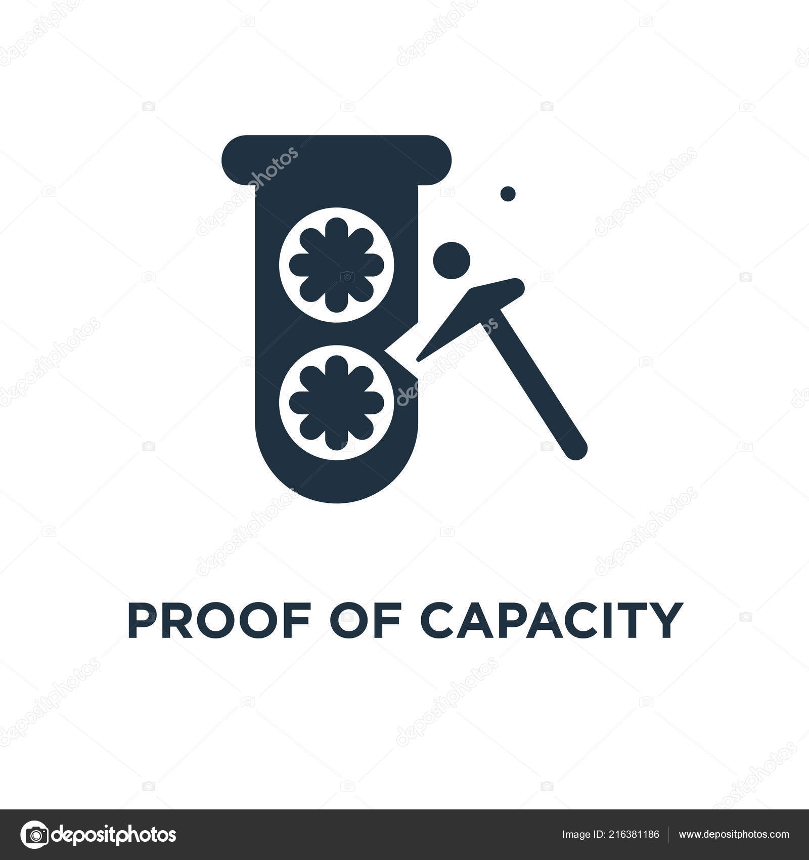 Proof Capacity Icon Black Filled Vector Illustration Proof Capacity ...