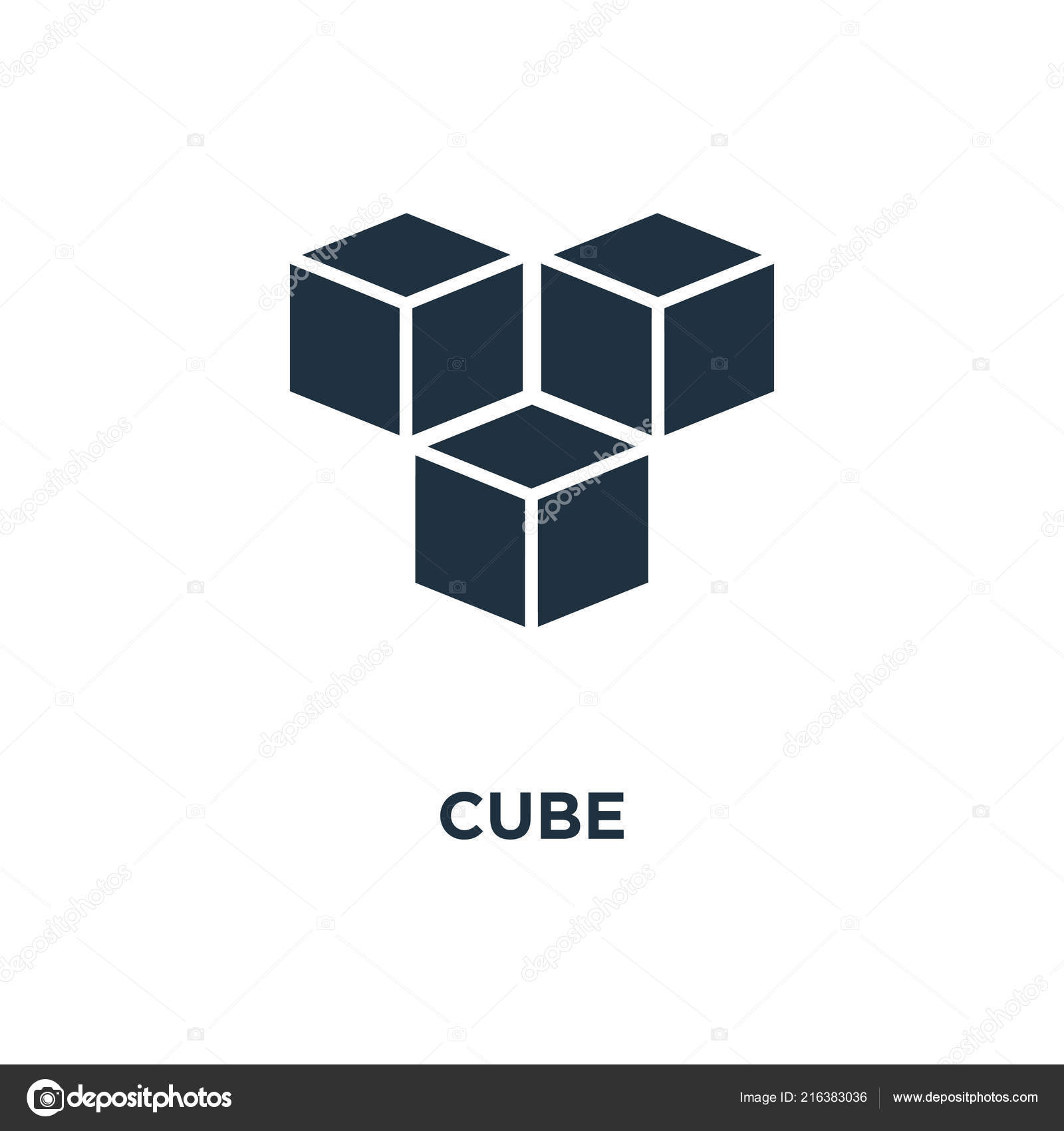 Image vectorielle Icône Cube Illustration Vectorielle Remplie Noir ...