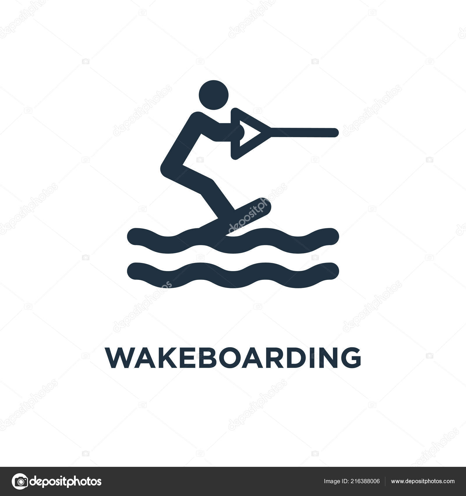 Icône Wakeboarding Illustration Vectorielle Remplie Noir Symbole ...