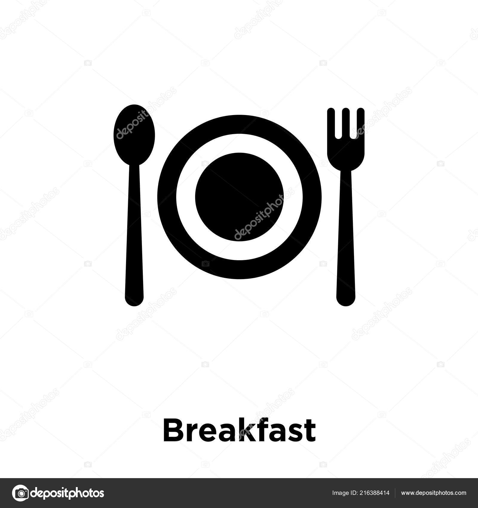 Breakfast Icon Vector Isolated White Background Logo Concept Breakfast ...