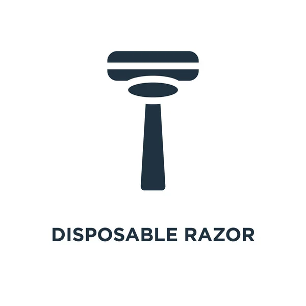 Disposable Razor icon. Black filled vector illustration. Disposable Razor symbol on white ...