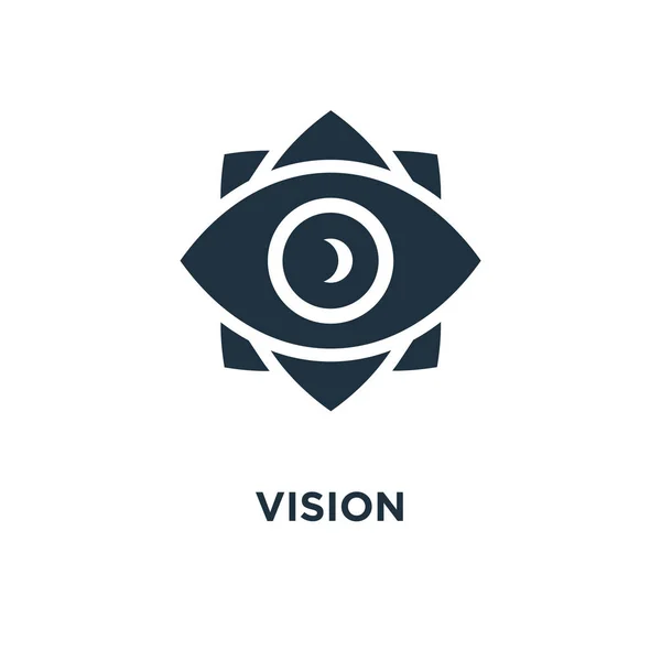 Icono de visión. Ilustración vectorial negra. Símbolo de visión sobre ...