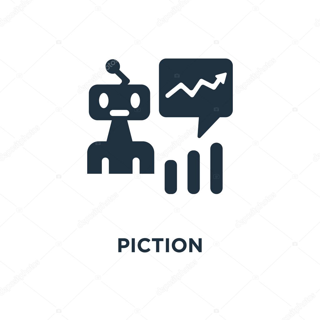 Icono de predicción. Ilustración vectorial negra. Símbolo de predicción ...