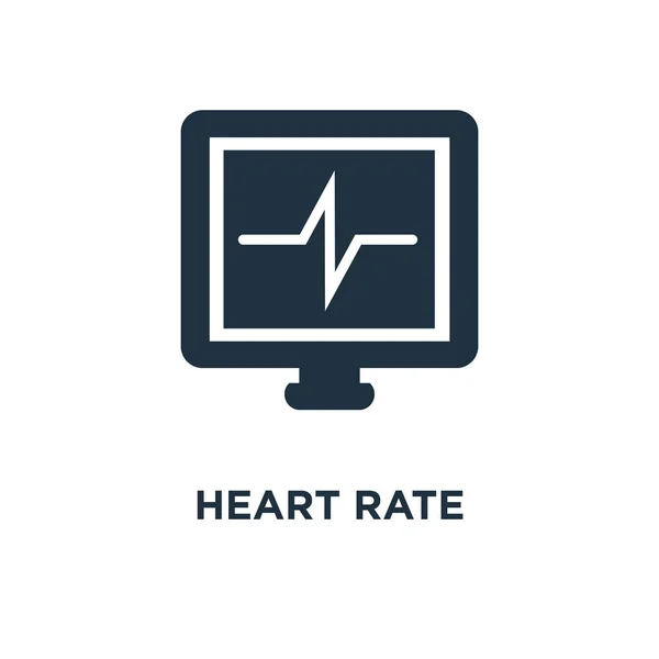Heart rate icon. Black filled vector illustration. Heart rate symbol on ...