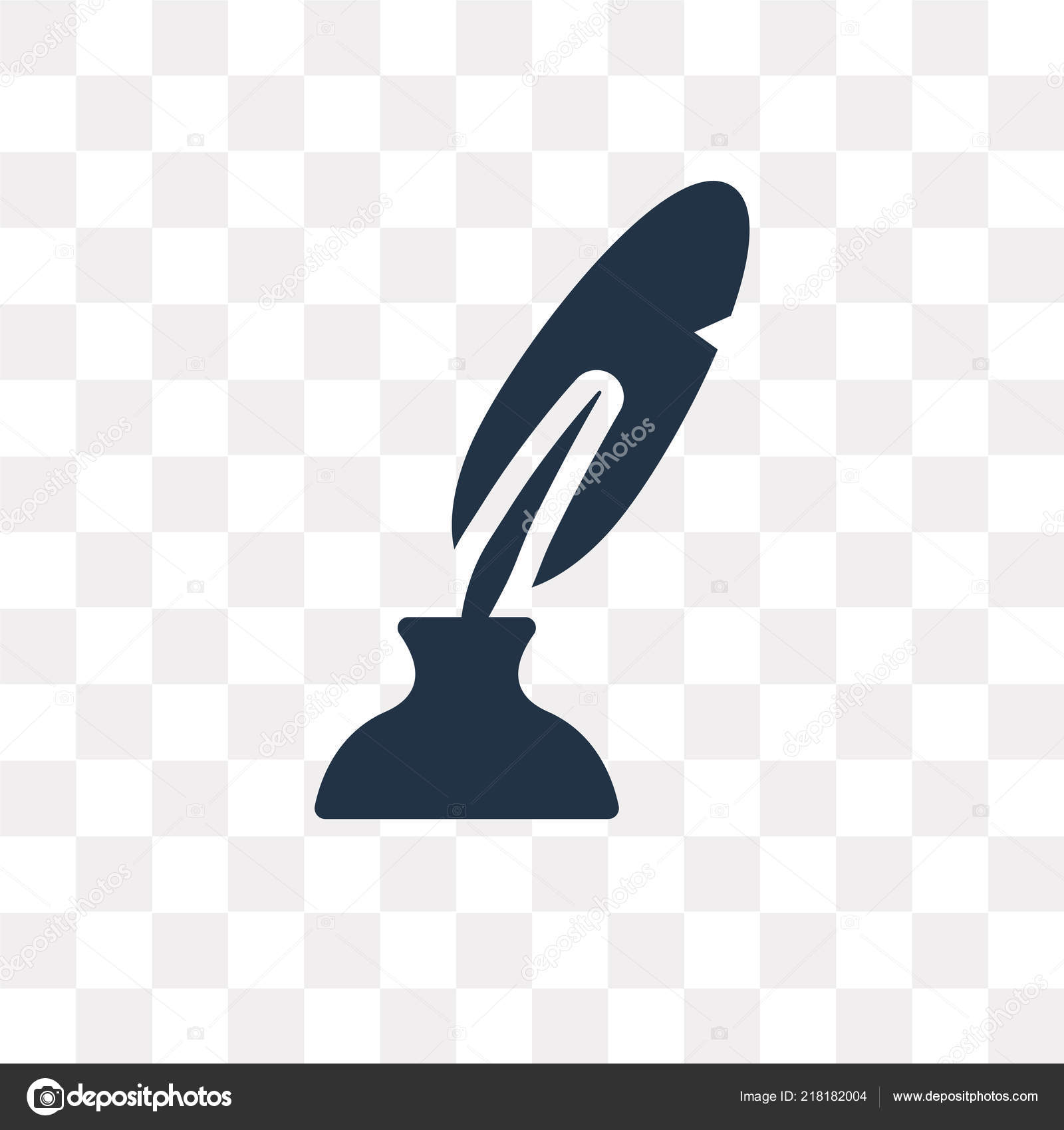 Ink Quill Vector Icon Isolated Transparent Background Ink Quill ...