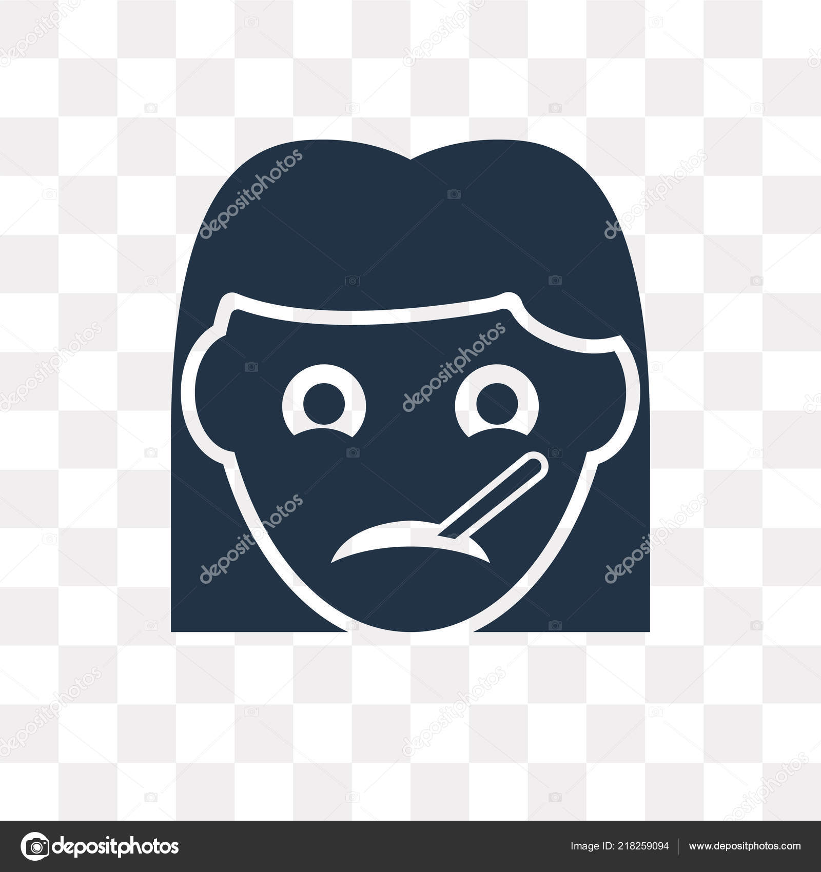 Sick Girl Vector Icon Isolated Transparent Background Sick Girl ...