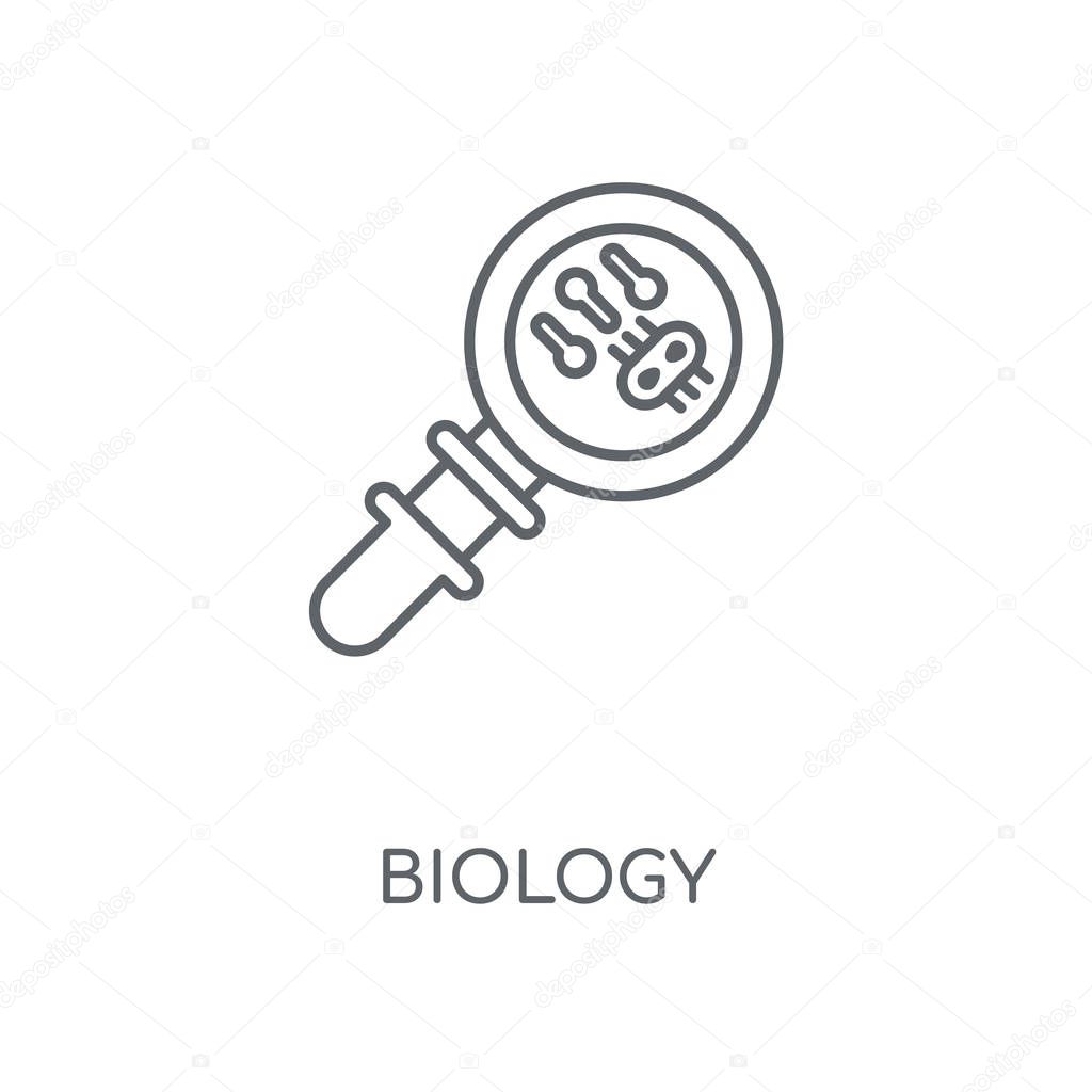 Icono lineal de biología. Diseño de símbolo de carrera de concepto ...