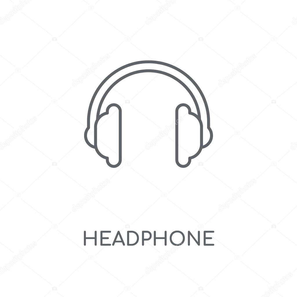 Icono lineal de auriculares. Dise o de s mbolo de carrera de concepto de auriculares. Elementos ...