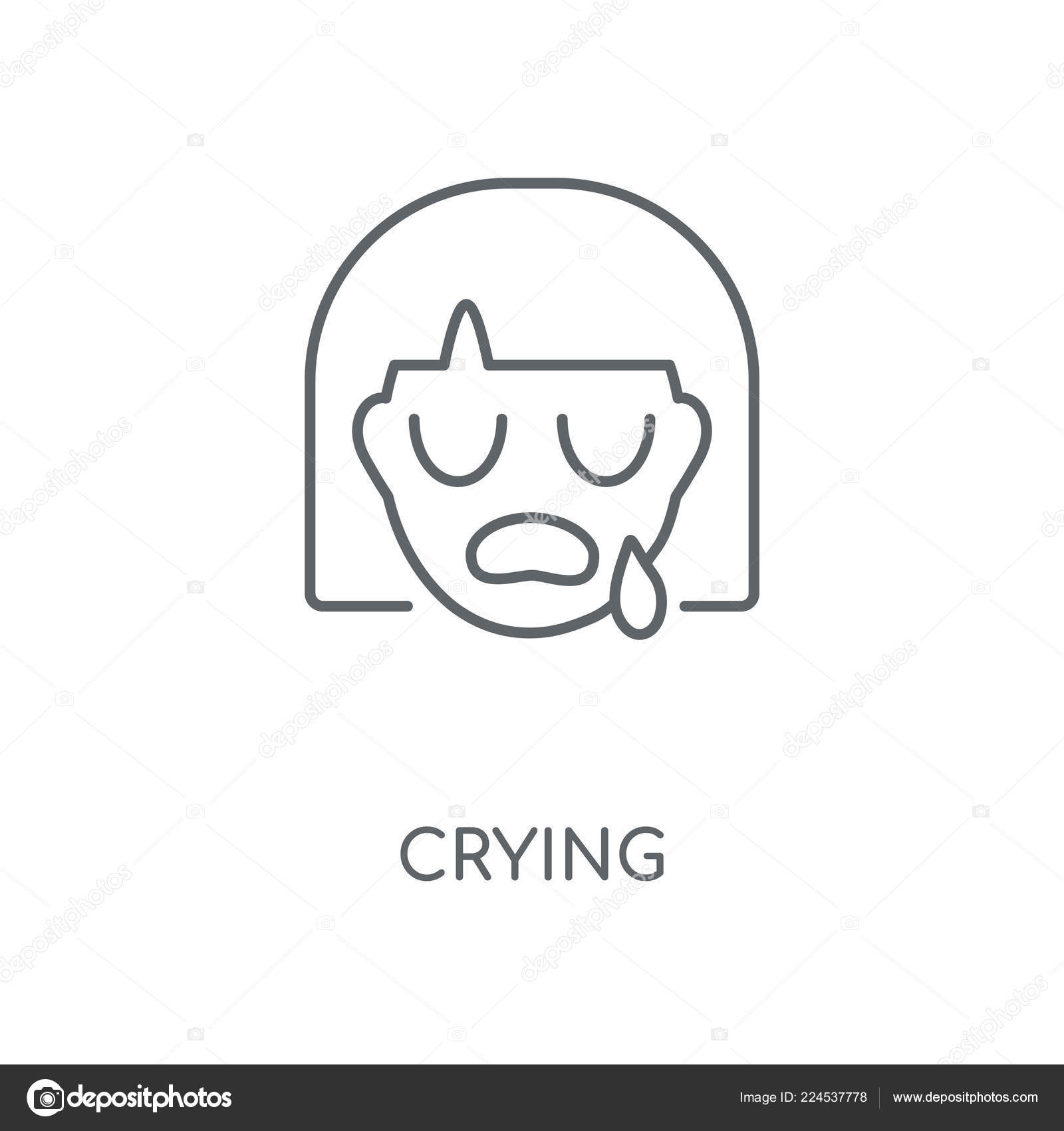 Crying Linear Icon Crying Concept Stroke Symbol Design Thin Graphic ...