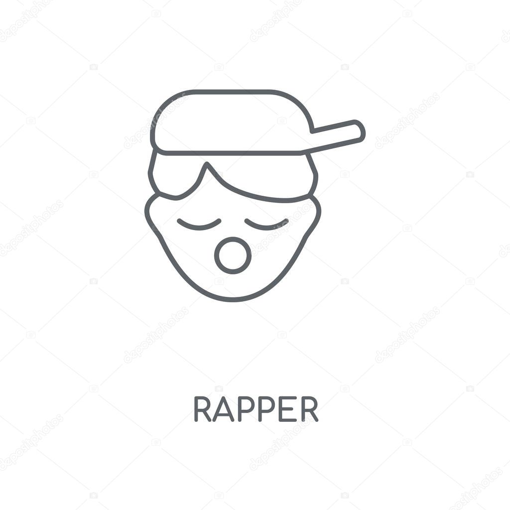 Rapero icono lineal. concepto de rapero trazo símbolo de diseño ...