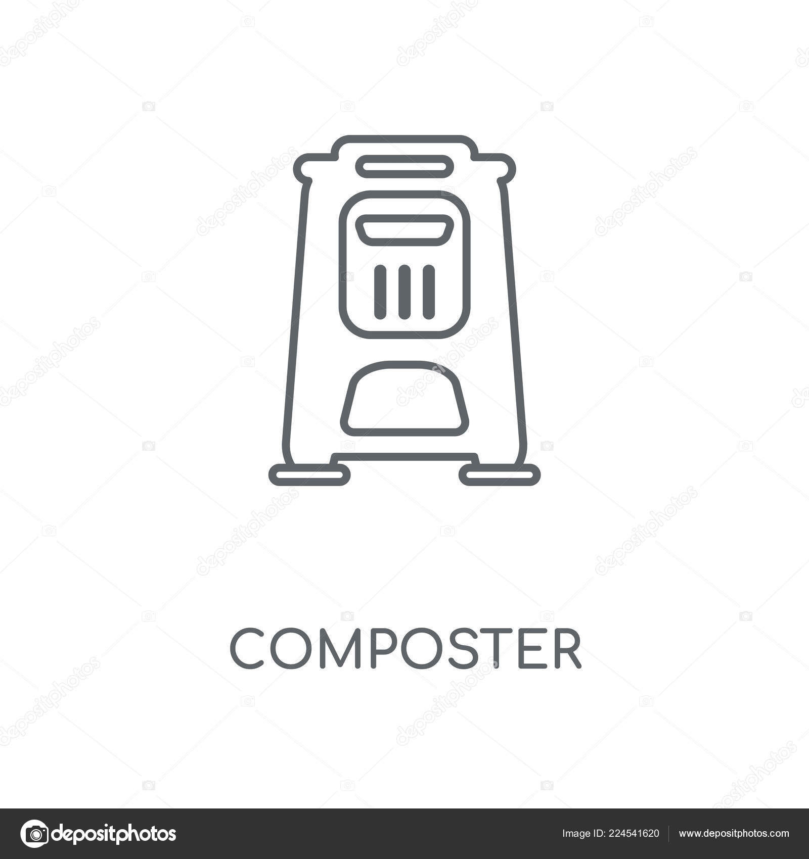 Composter Linear Icon Composter Concept Stroke Symbol Design Thin ...
