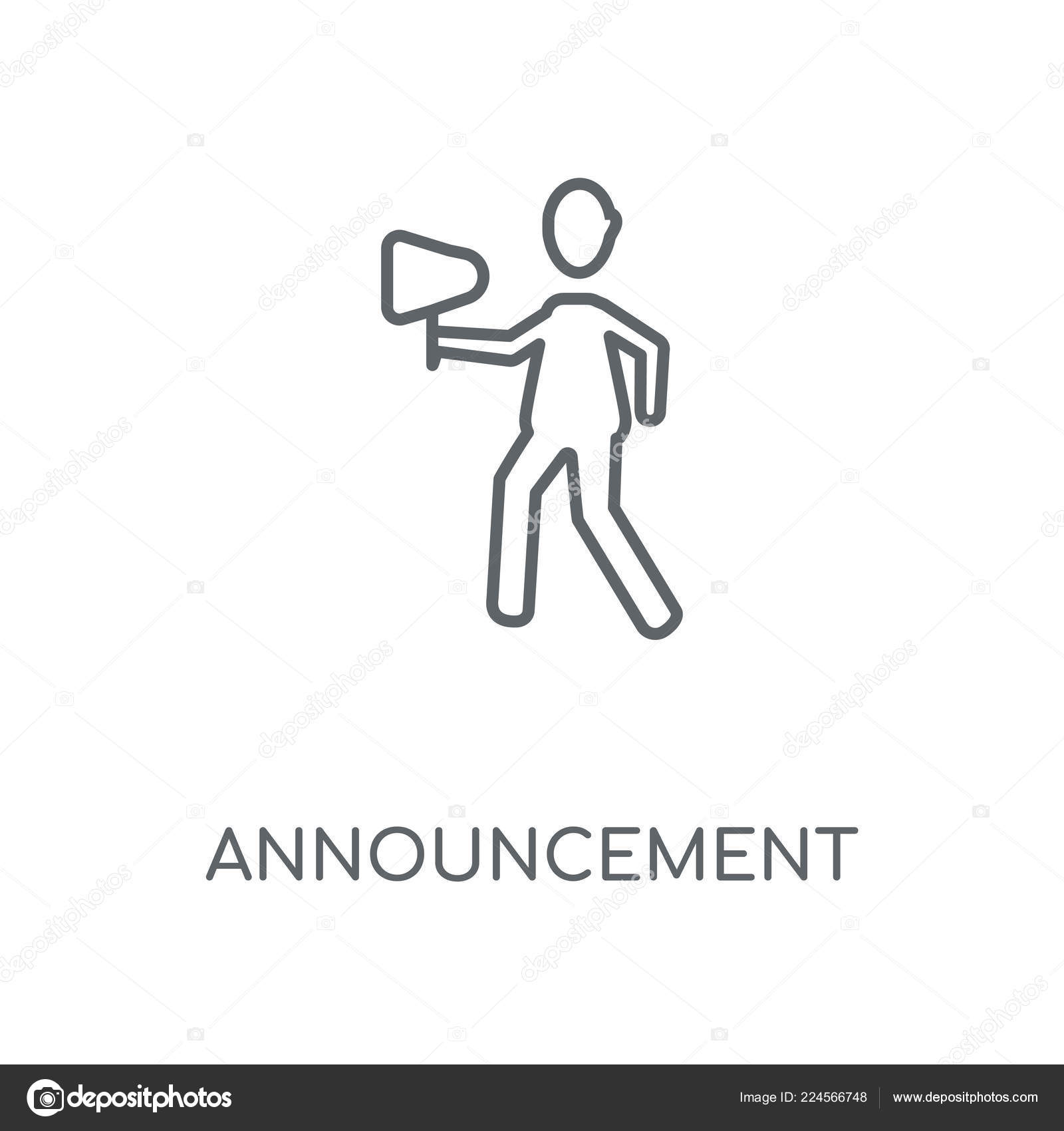 Announcement Linear Icon Announcement Concept Stroke Symbol Design Thin ...