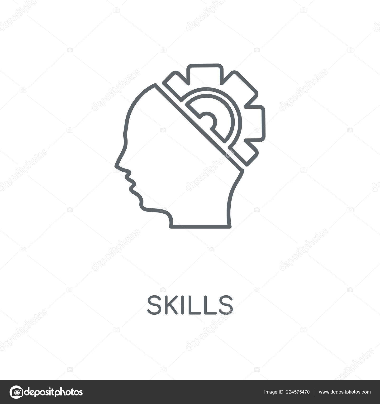 Skills Linear Icon Skills Concept Stroke Symbol Design Thin Graphic ⬇ ...