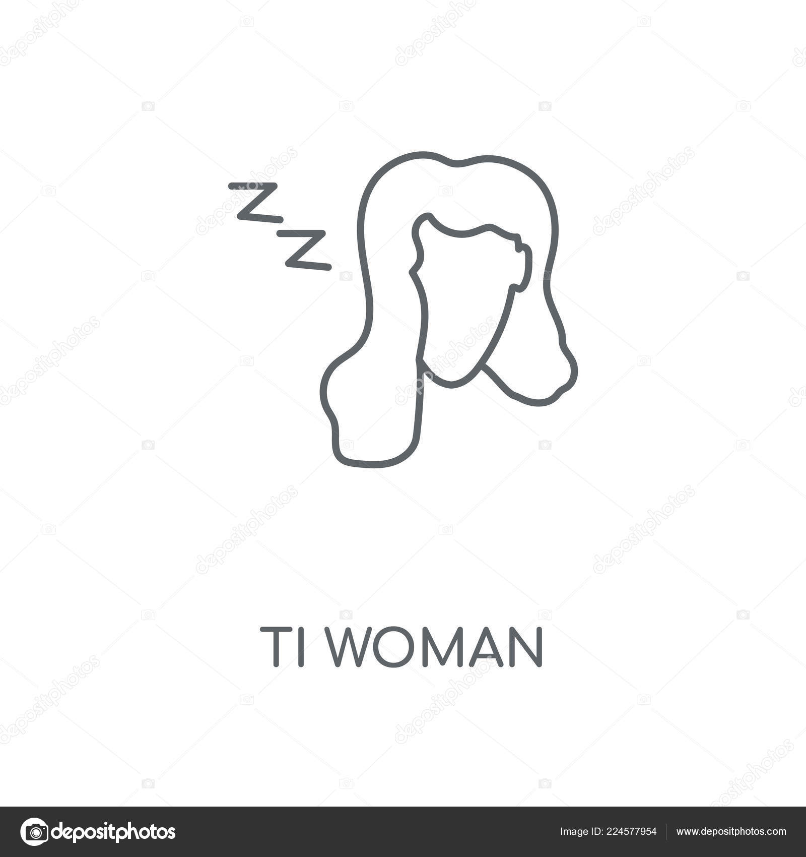 Tired Woman Linear Icon Tired Woman Concept Stroke Symbol Design ...