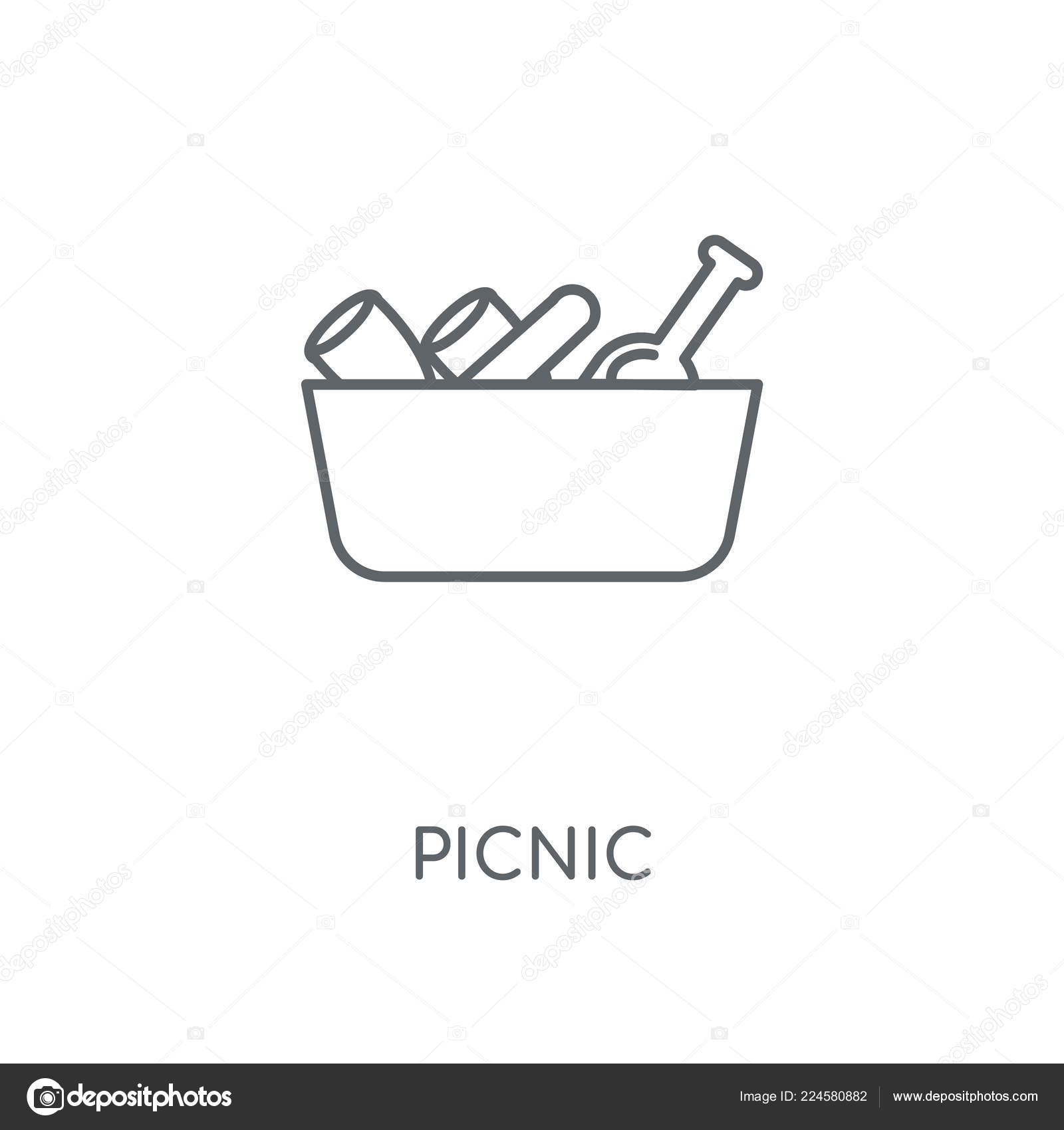 Picnic Linear Icon Picnic Concept Stroke Symbol Design Thin Graphic ...