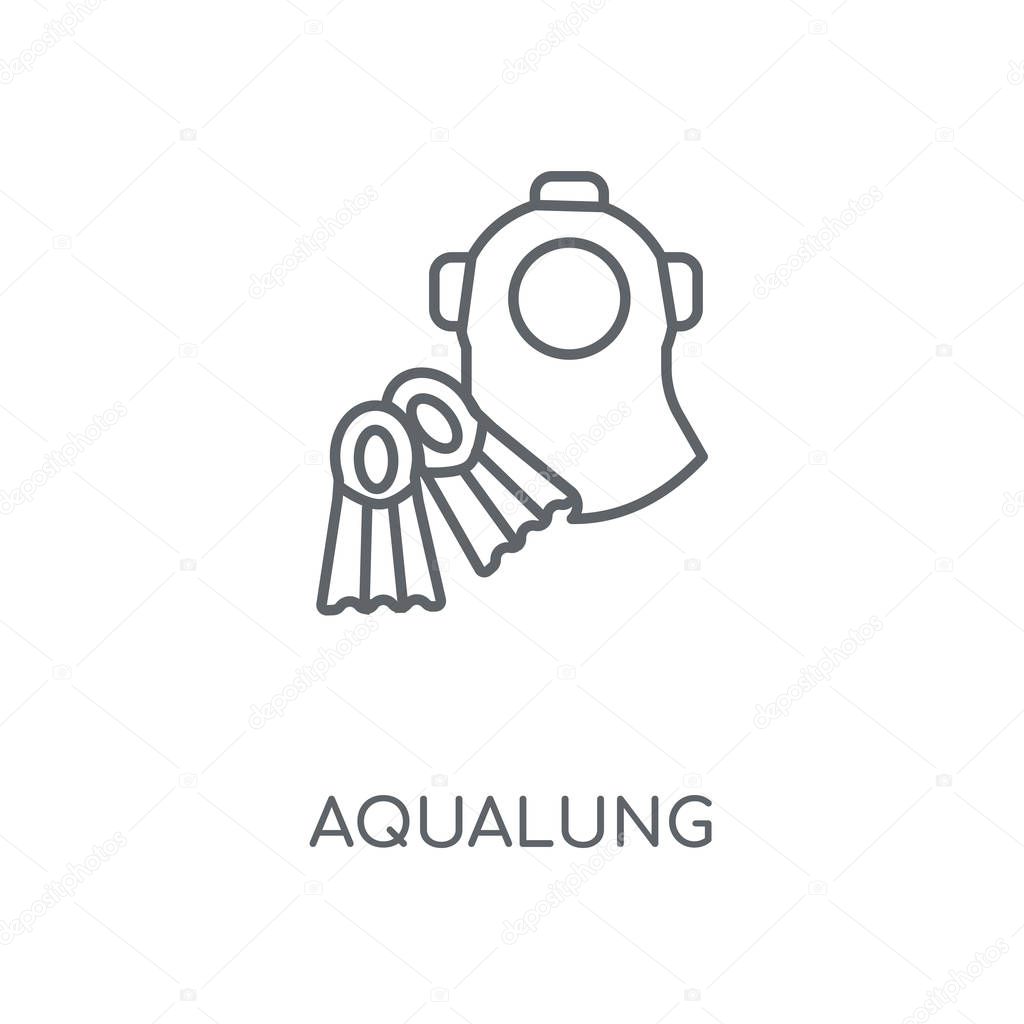 Icono lineal Aqualung. Aqualung concepto trazo símbolo de diseño. Elementos gráficos delgados ...