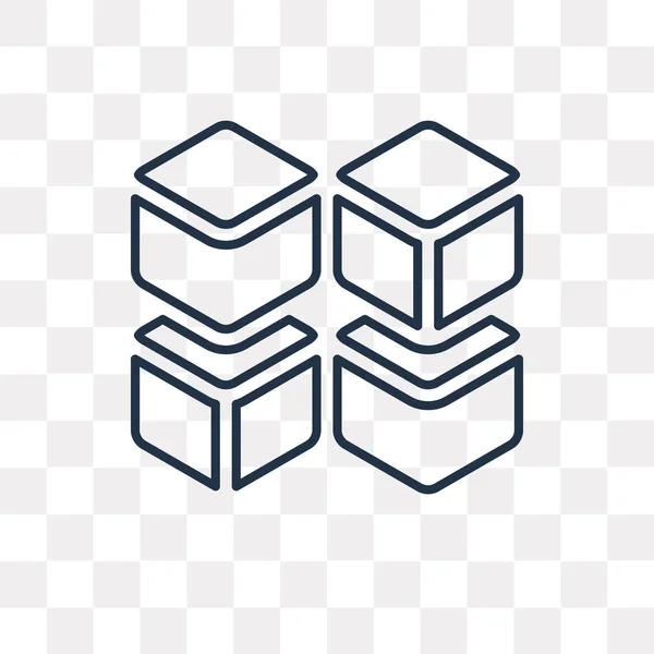 Cube Eight Blocks Icon Rubik Ice Pieces Black Symbol Transparent ...