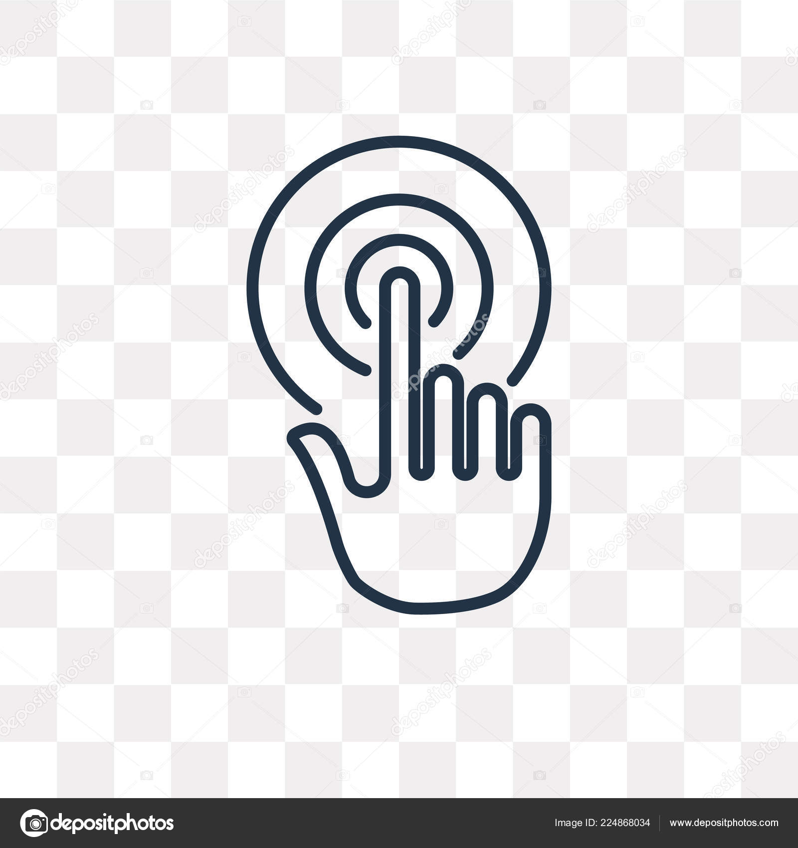 Touch Screen Vector Outline Icon Isolated Transparent Background High ...