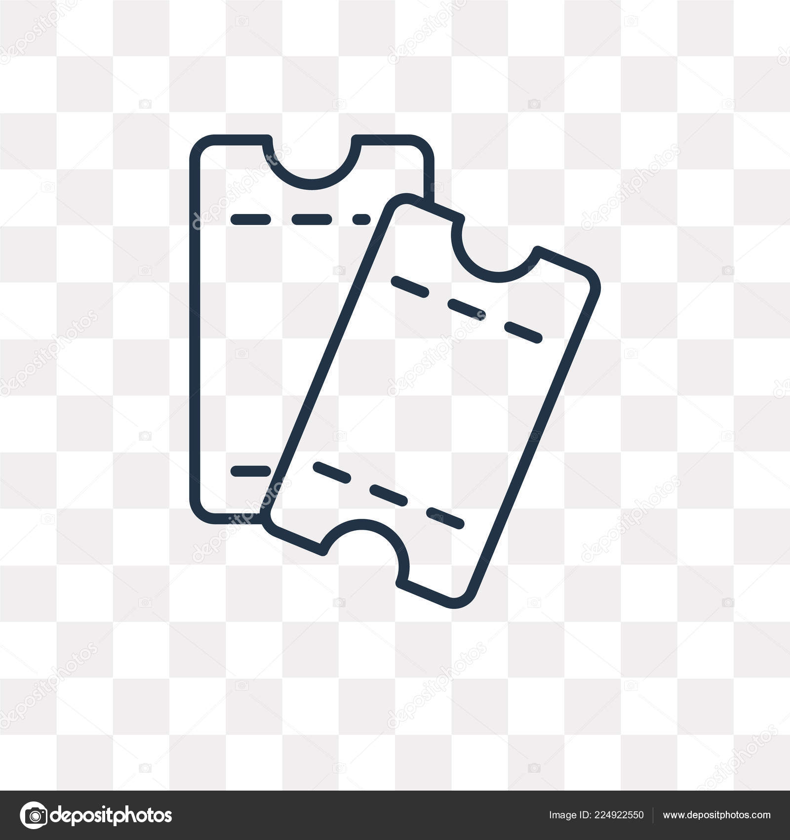 Two Movie Tickets Vector Outline Icon Isolated Transparent Background ... Two Movie Tickets Vector Outline Icon Isolated Transparent Background ...