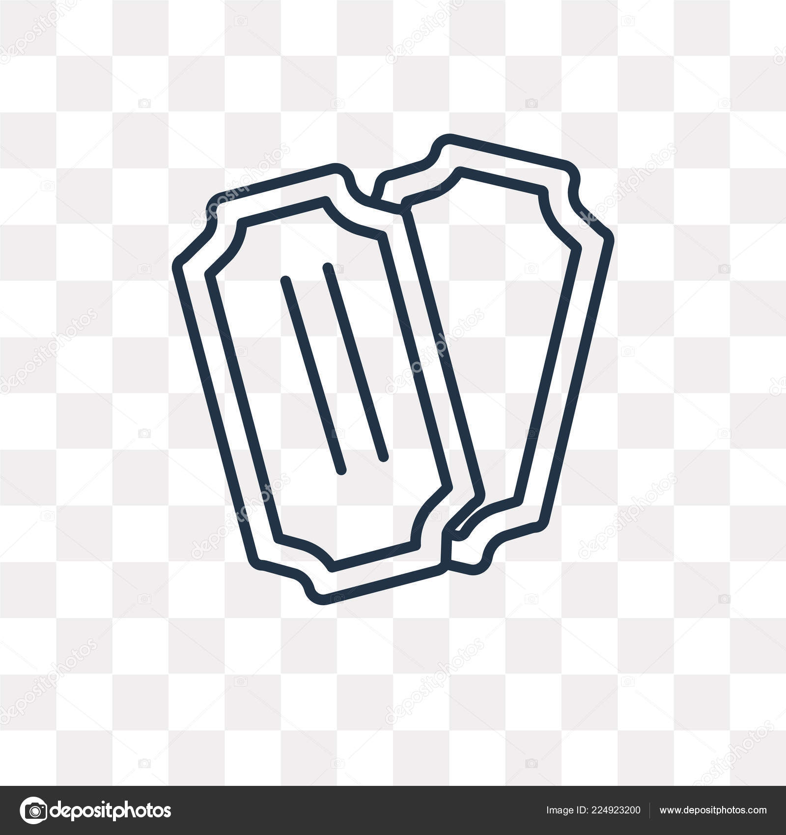 Tickets Vector Esquema Icono Aislado Sobre Fondo Transparente Lineal ...