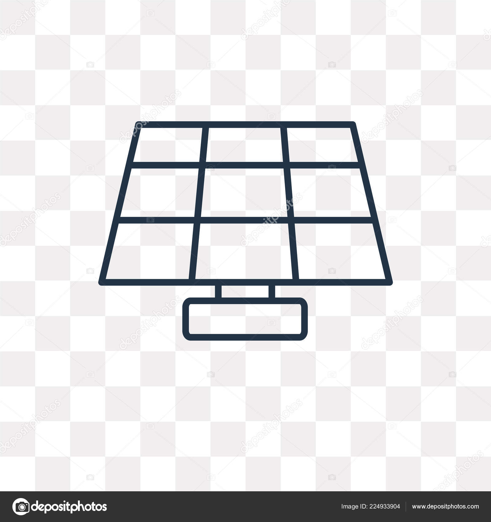 Solar Panel Vector Outline Icon Isolated Transparent Background High ...