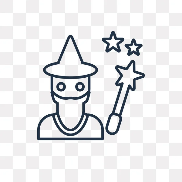 Wizard Vector Linear Icon Isolated Transparent Background Wizard ...