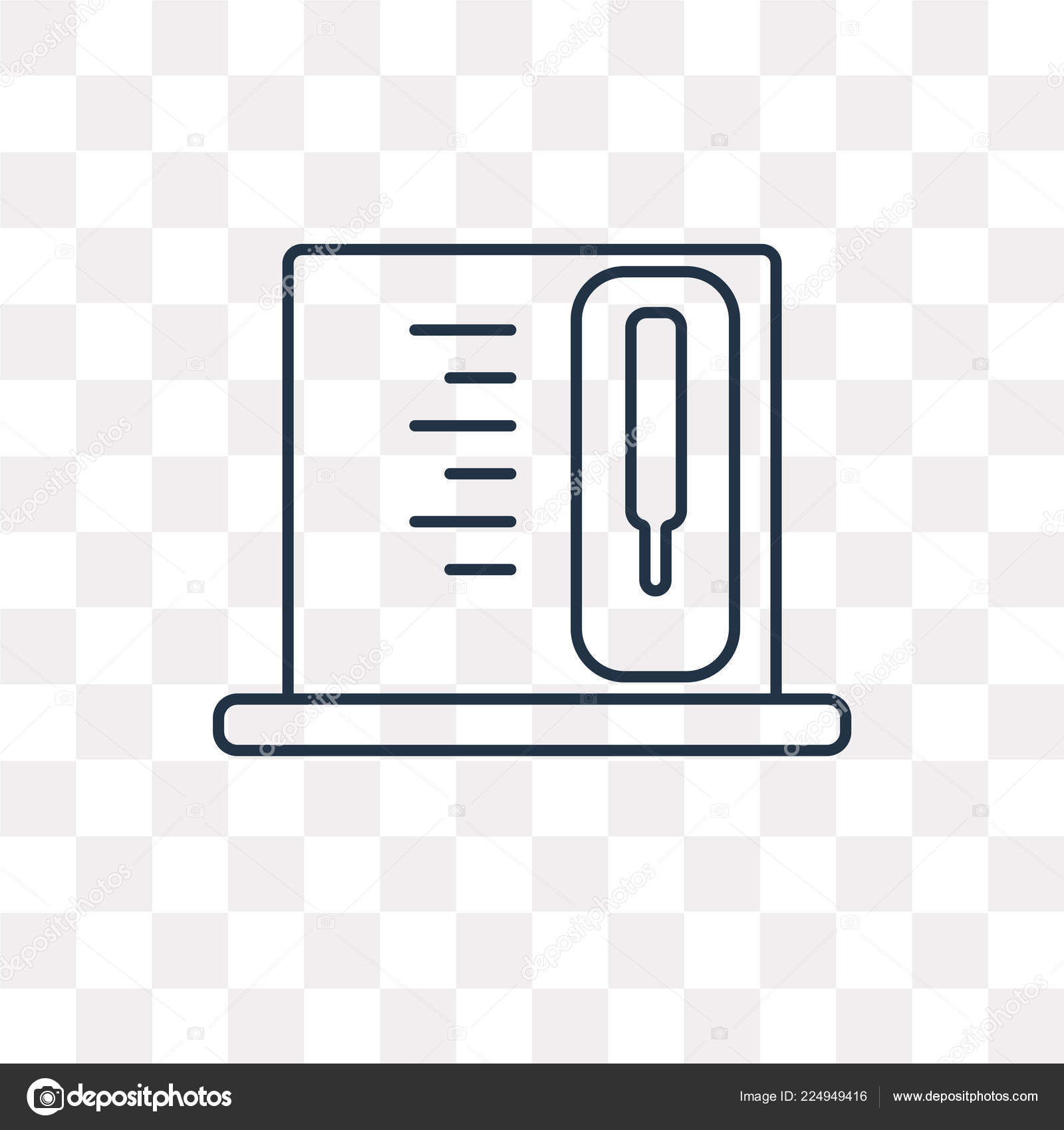 Temperature Measure Vector Outline Icon Isolated Transparent Background ...