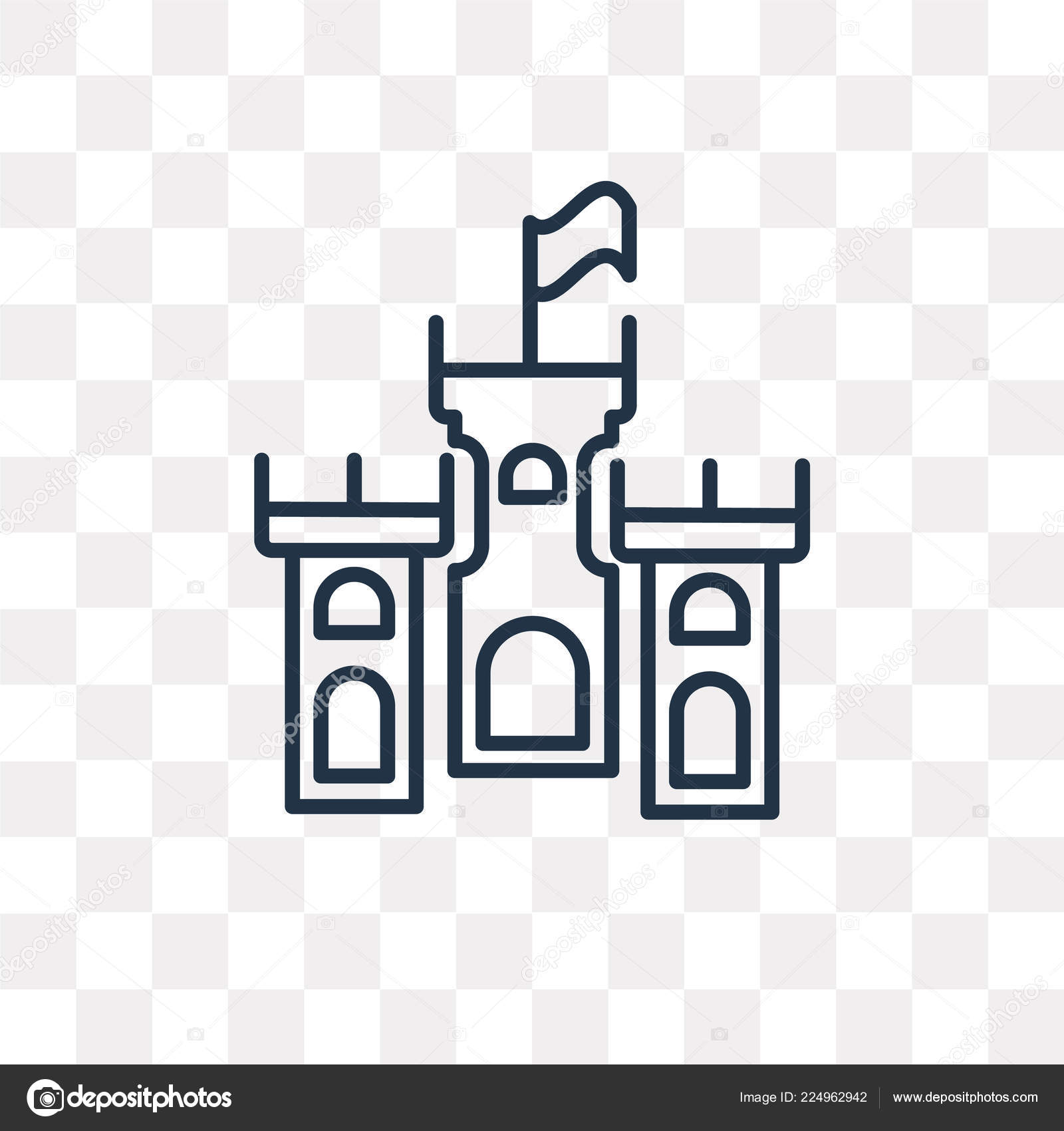 Sand Castle Vector Outline Icon Isolated Transparent Background High ...