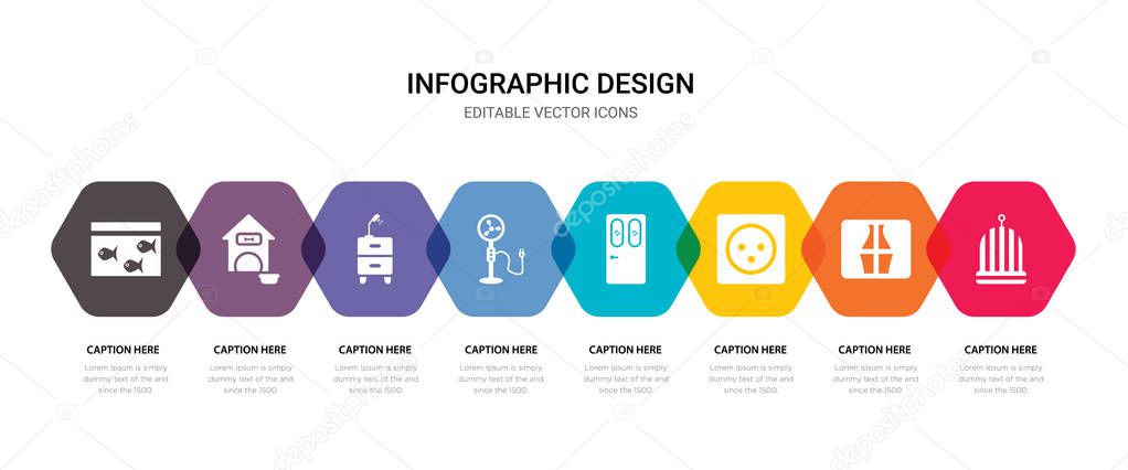 conjunto simple de jaula de aves, cortinas, zócalo, iconos de la puerta ...