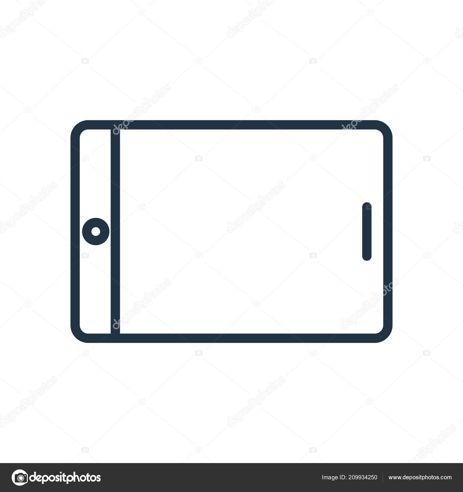 Ipad Icon Vector Isolated White Background Ipad Transparent Sign Stock ...