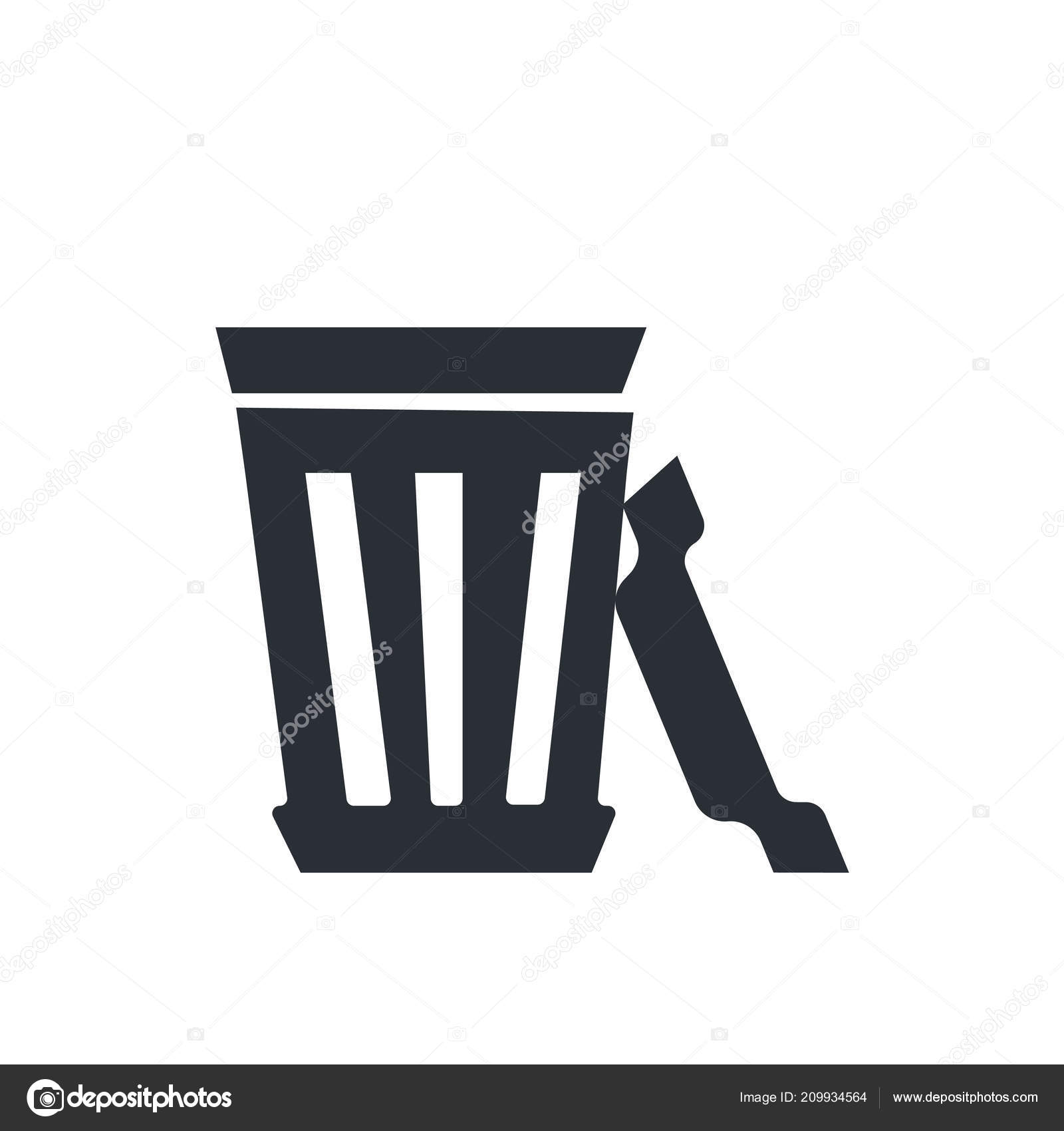 Trash Can Open Icon Vector Isolated White Background Your Web Stock ...