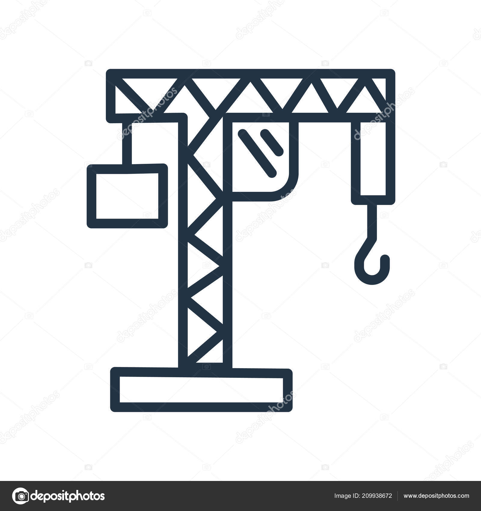 Crane Icon Vector Isolated White Background Crane Transparent Sign ...