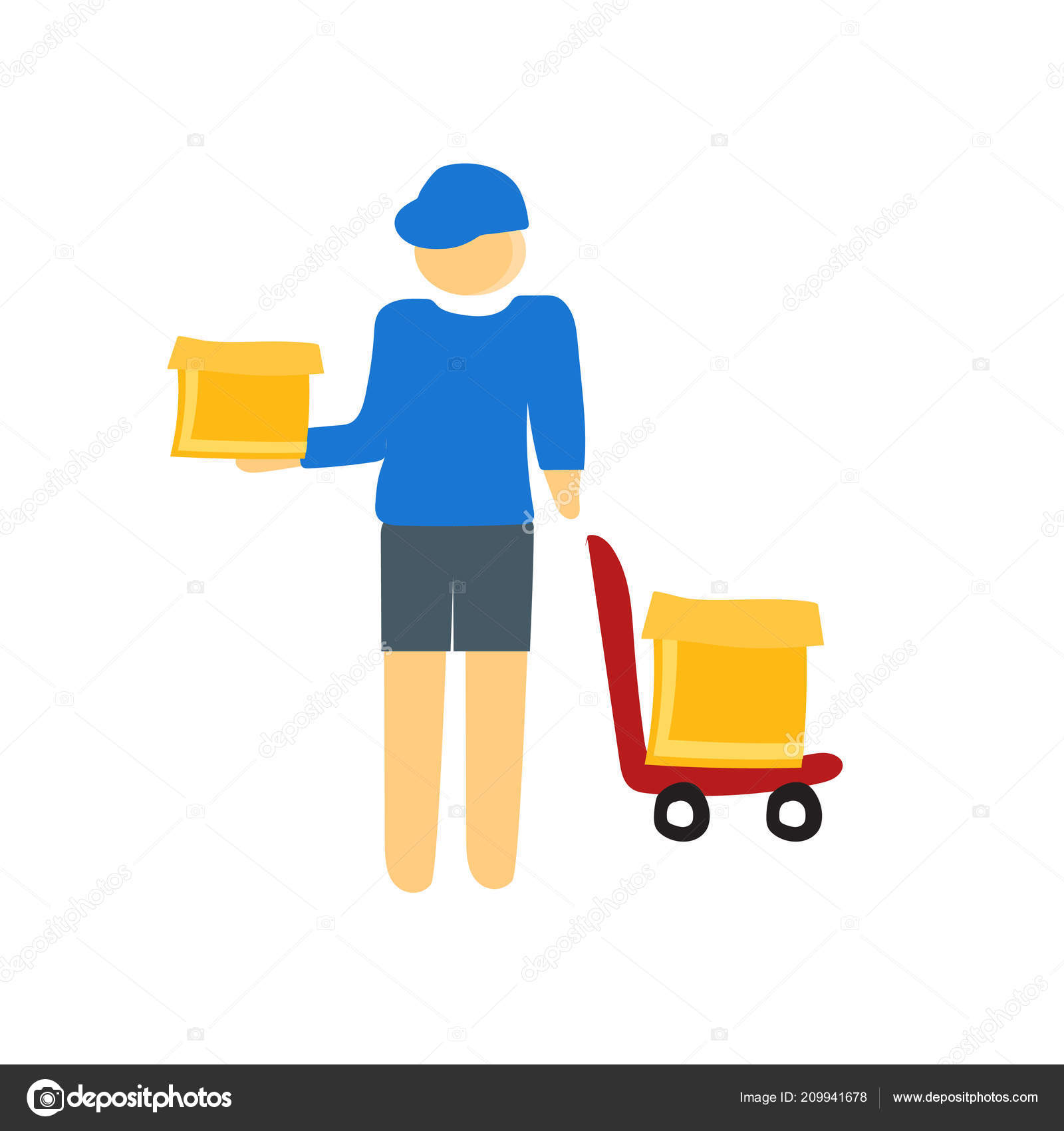Delivery Man Icon Vector Isolated White Background Your Web Mobile ...