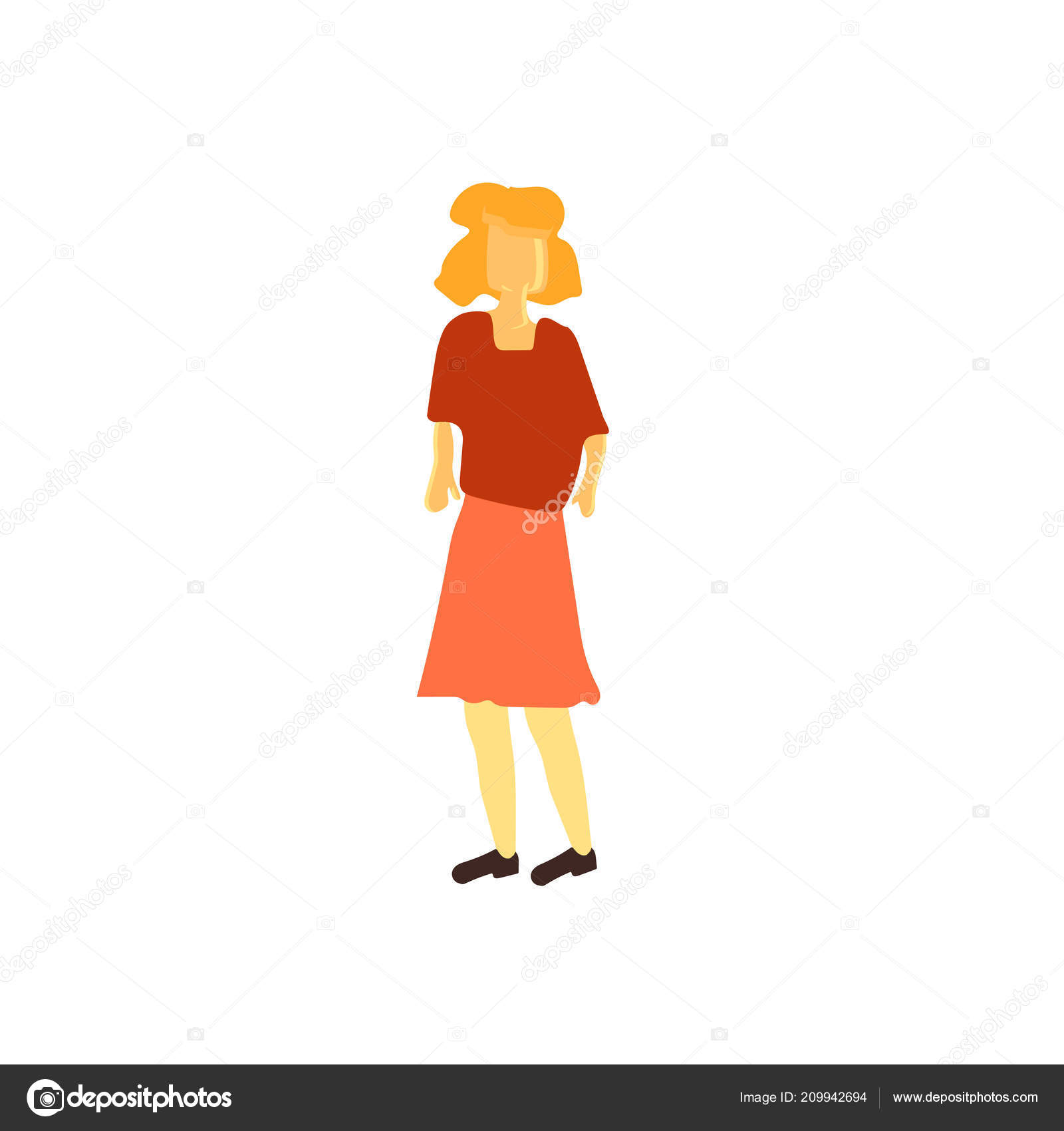 Standing Woman Vector Vector Isolated White Background Your Web Mobile ...