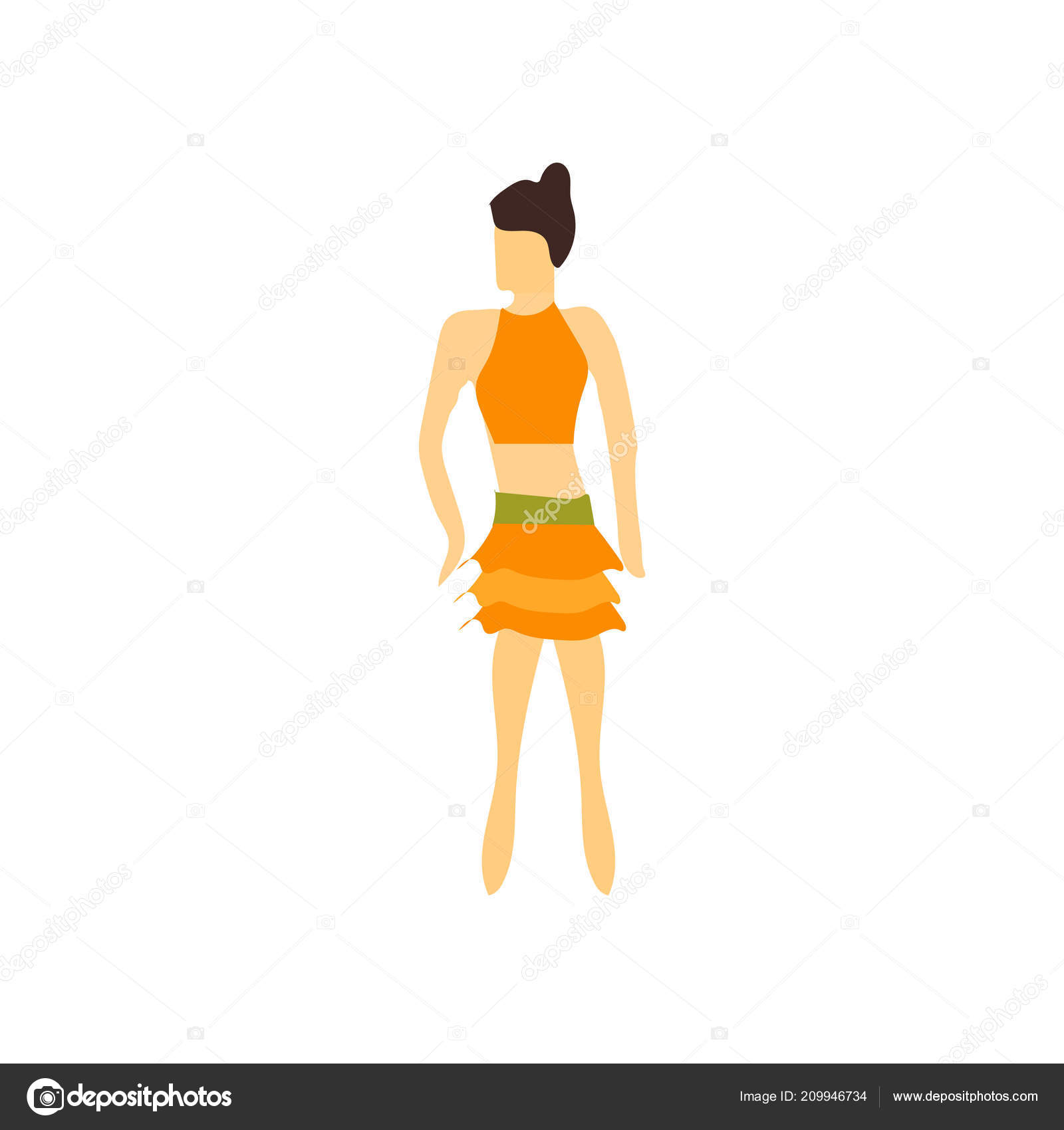 Image vectorielle Sexy Fille Debout Vecteur Vecteur Isolé Sur Fond ...