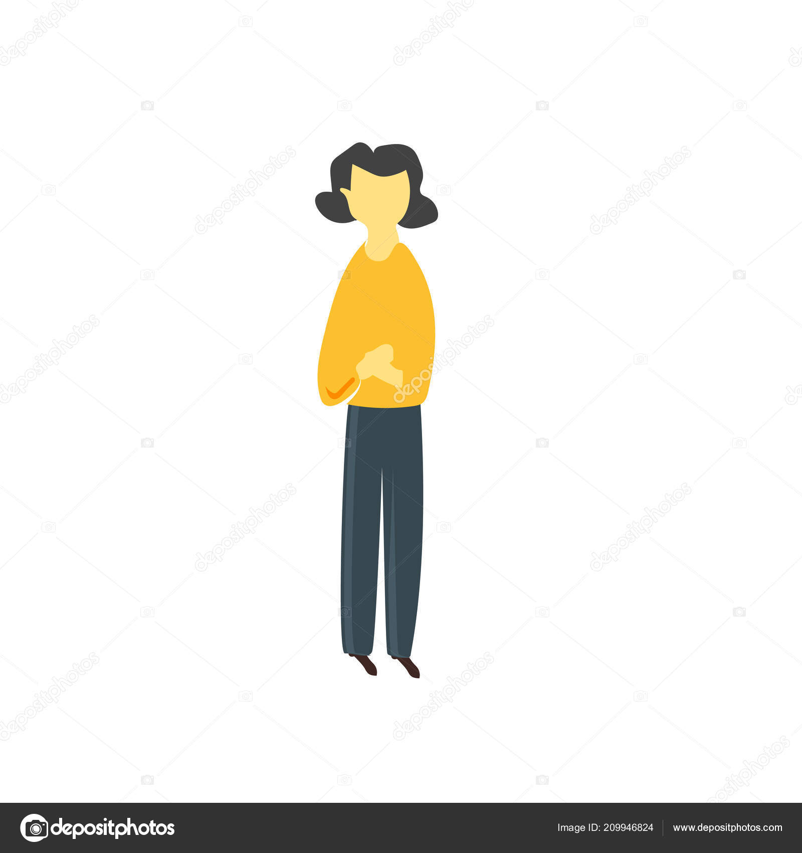 Standing Girl Vector Vector Isolated White Background Your Web Mobile ...