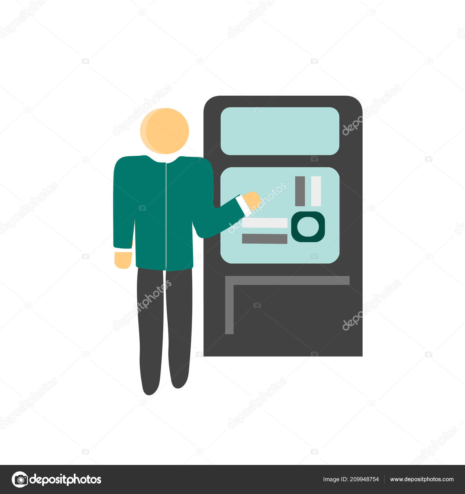 Ticket Machine Icon Vector Isolated White Background Your Web Mobile ...