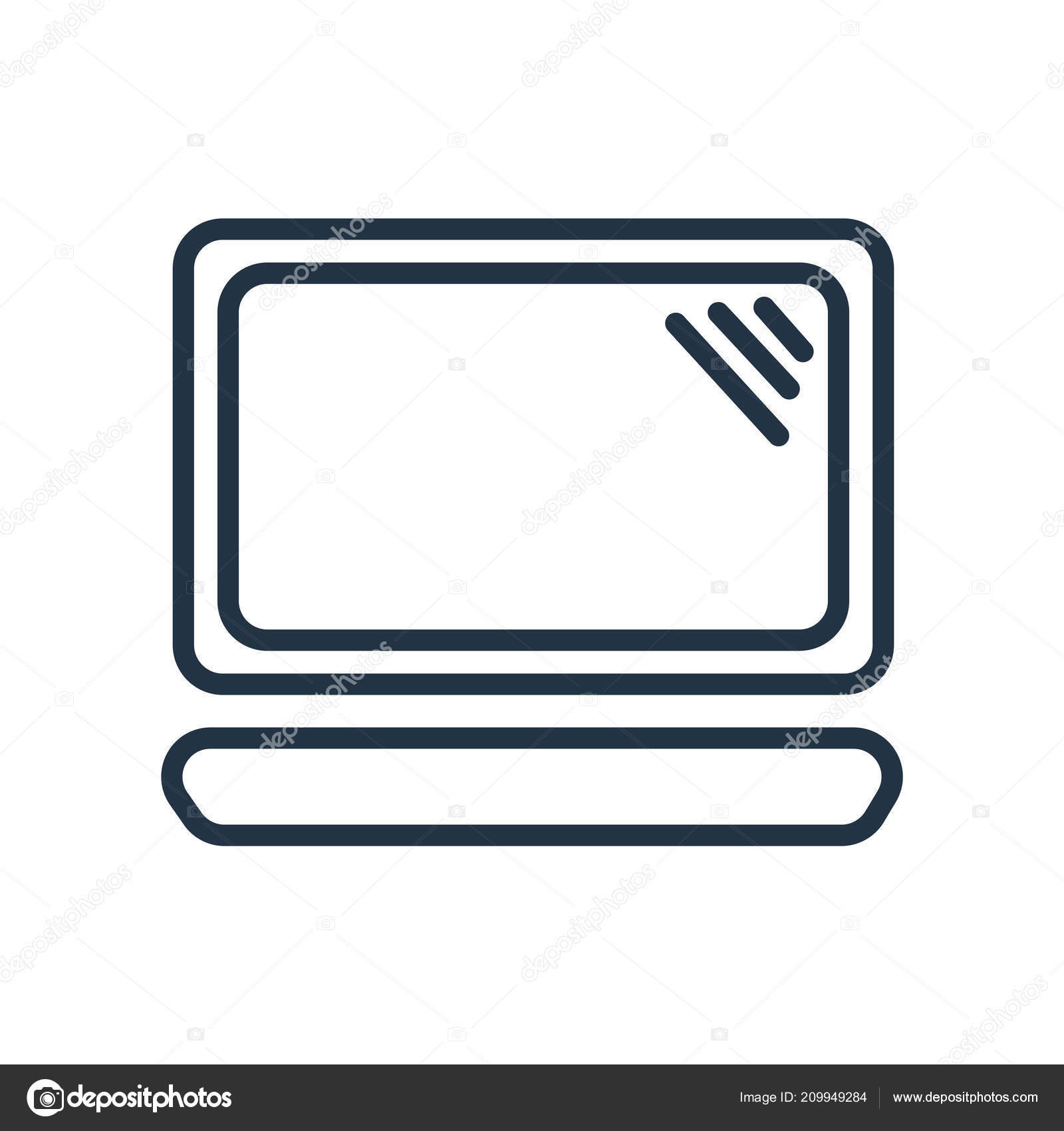 Laptop Icon Vector Isolated White Background Laptop Transparent Sign ...