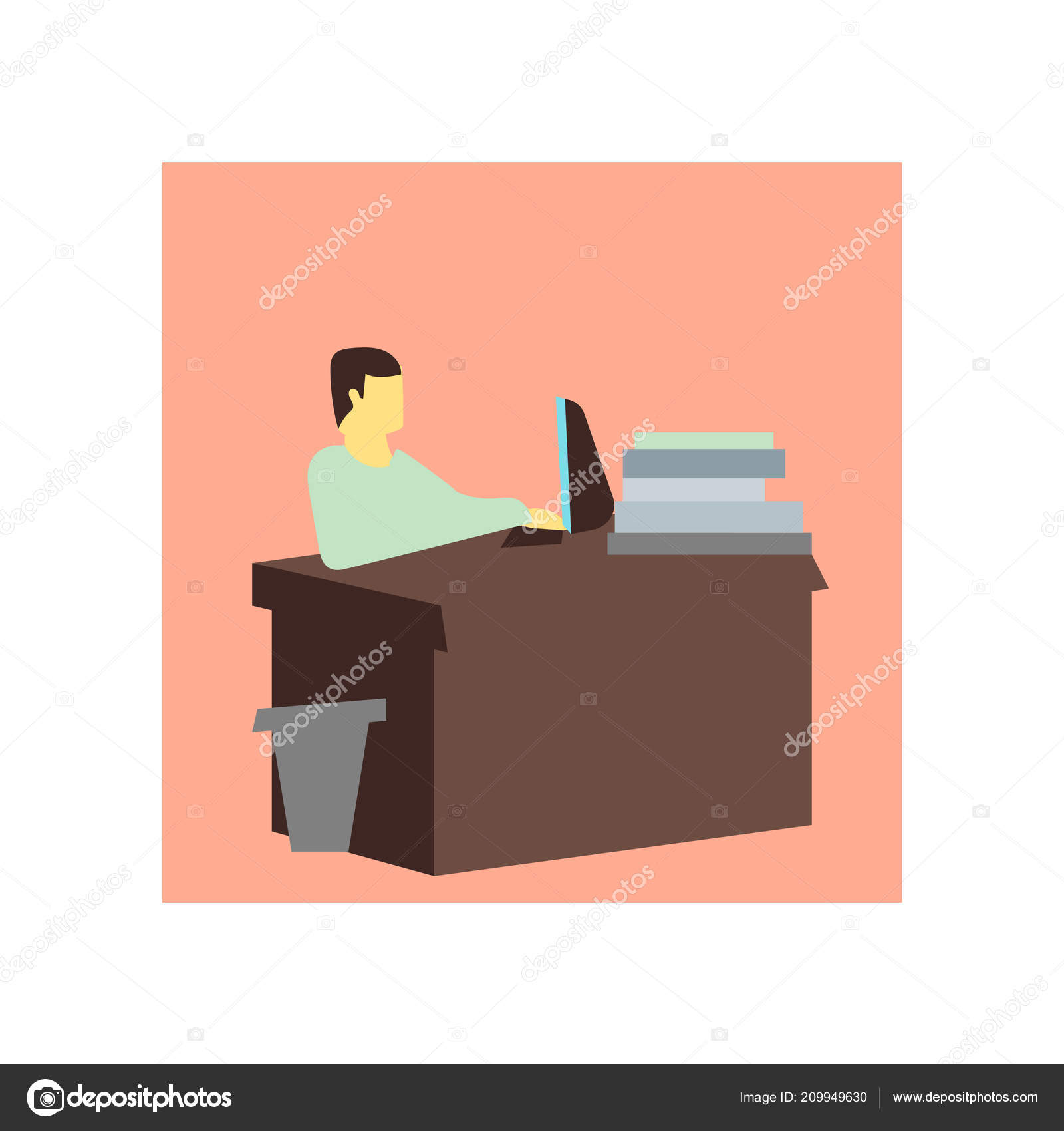 Man Working Office Vector Vector Isolated White Background Your Web ...