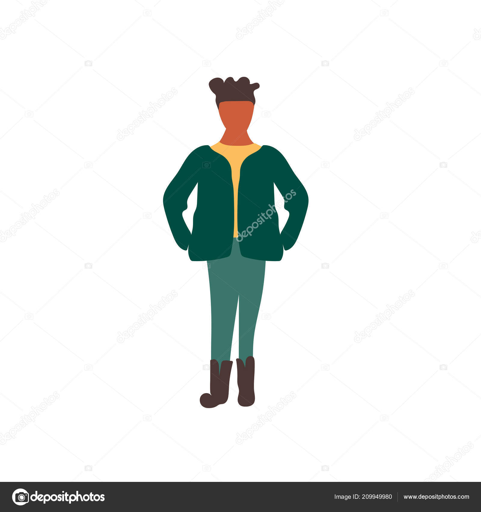 Standing African Man Vector Vector Isolated White Background Your Web ...