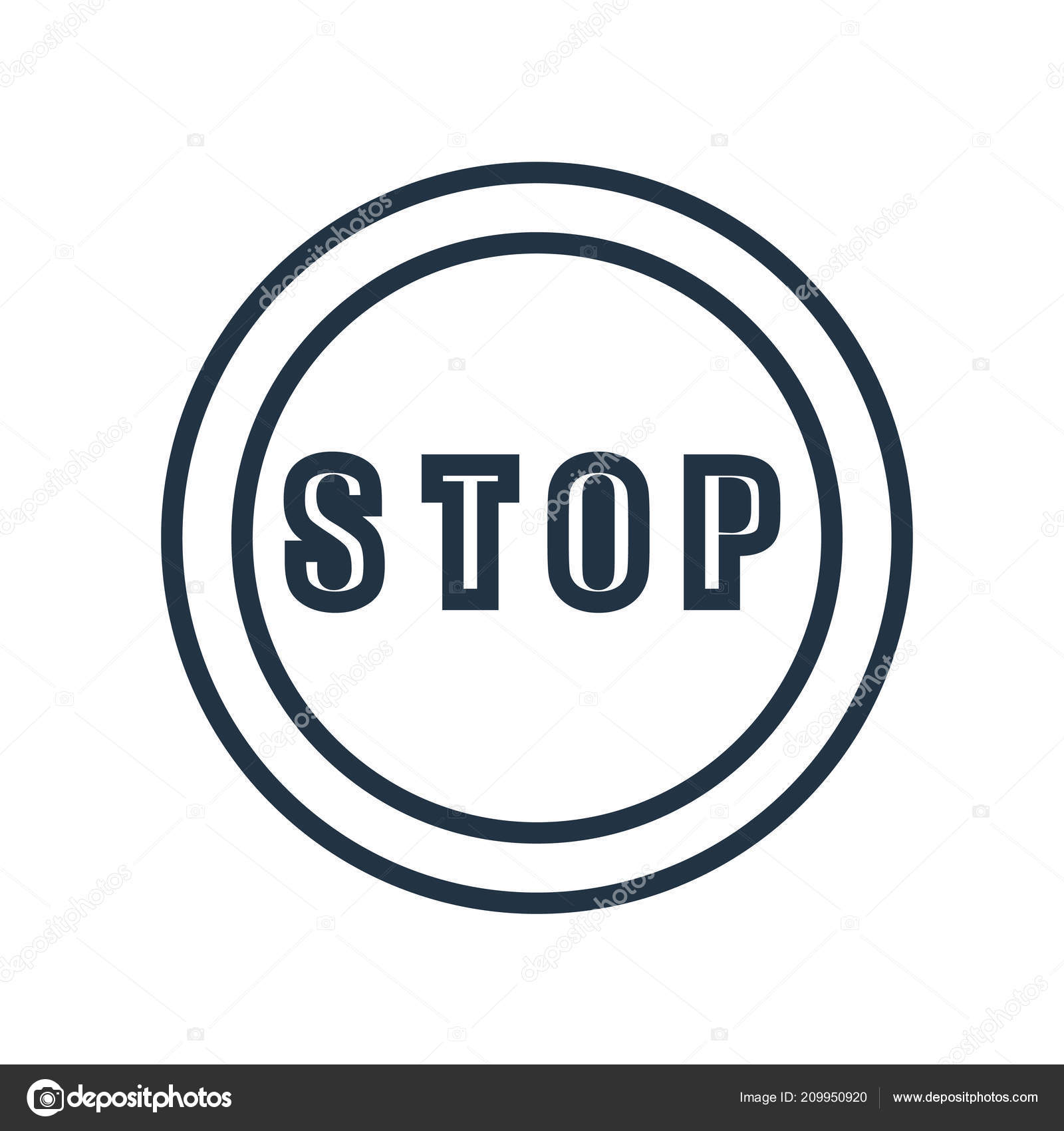Stop Icon Vector Isolated White Background Stop Transparent Sign Stock ...