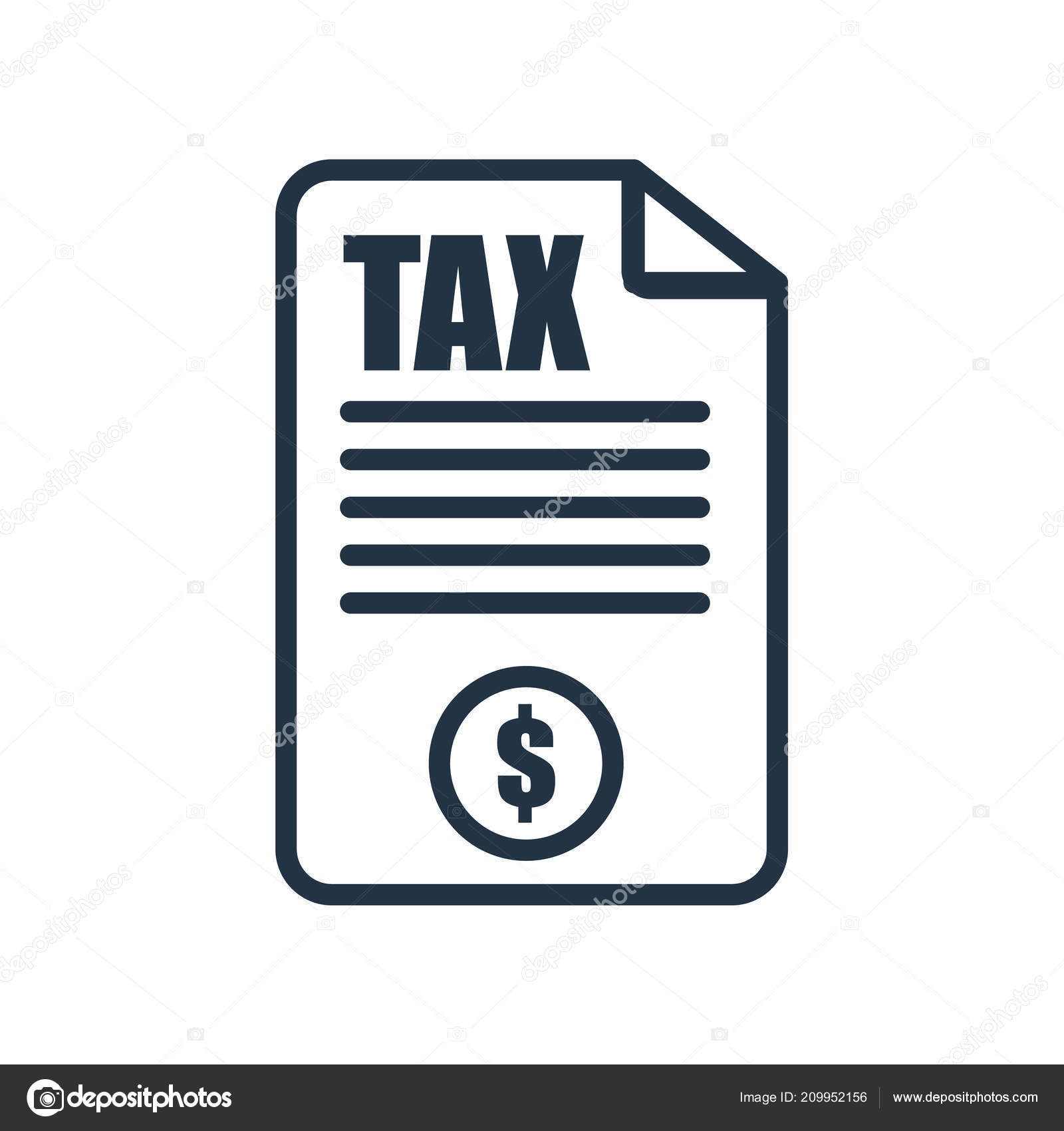 Tax Icon Vector Isolated White Background Tax Transparent Sign Stock ...