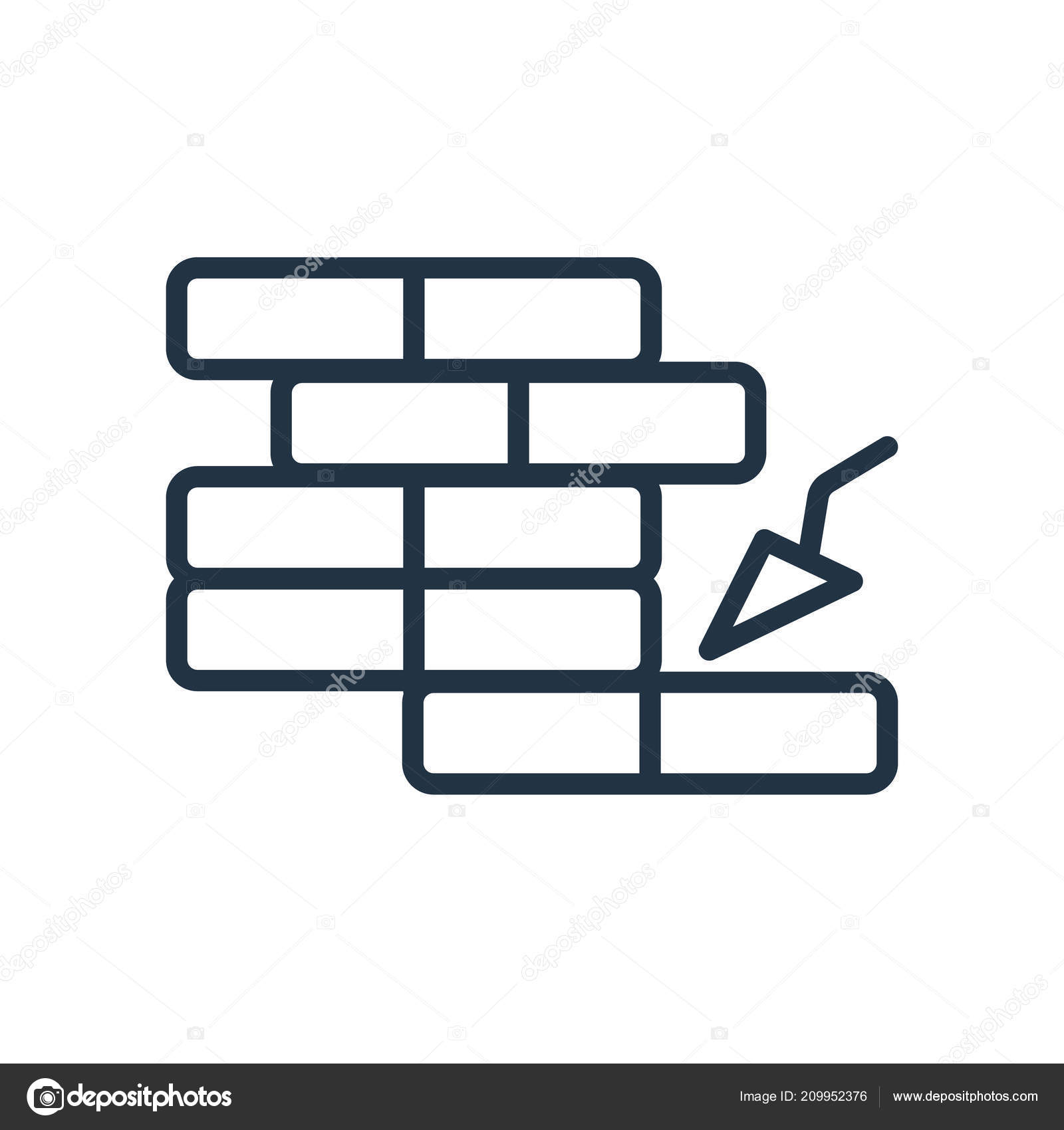 Brick Icon Vector Isolated White Background Brick Transparent Sign ...