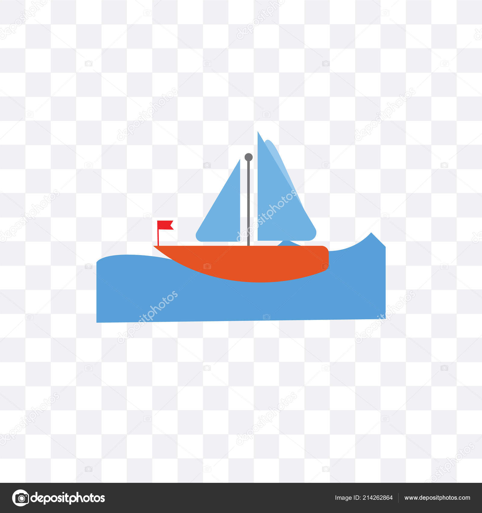 Sailboat vector icon isolated on transparent background, Sailboa Stock ...