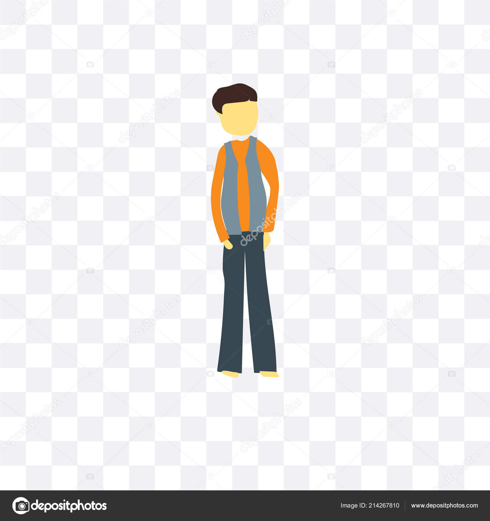 Man vector icon isolated on transparent background, Man logo des Stock ...