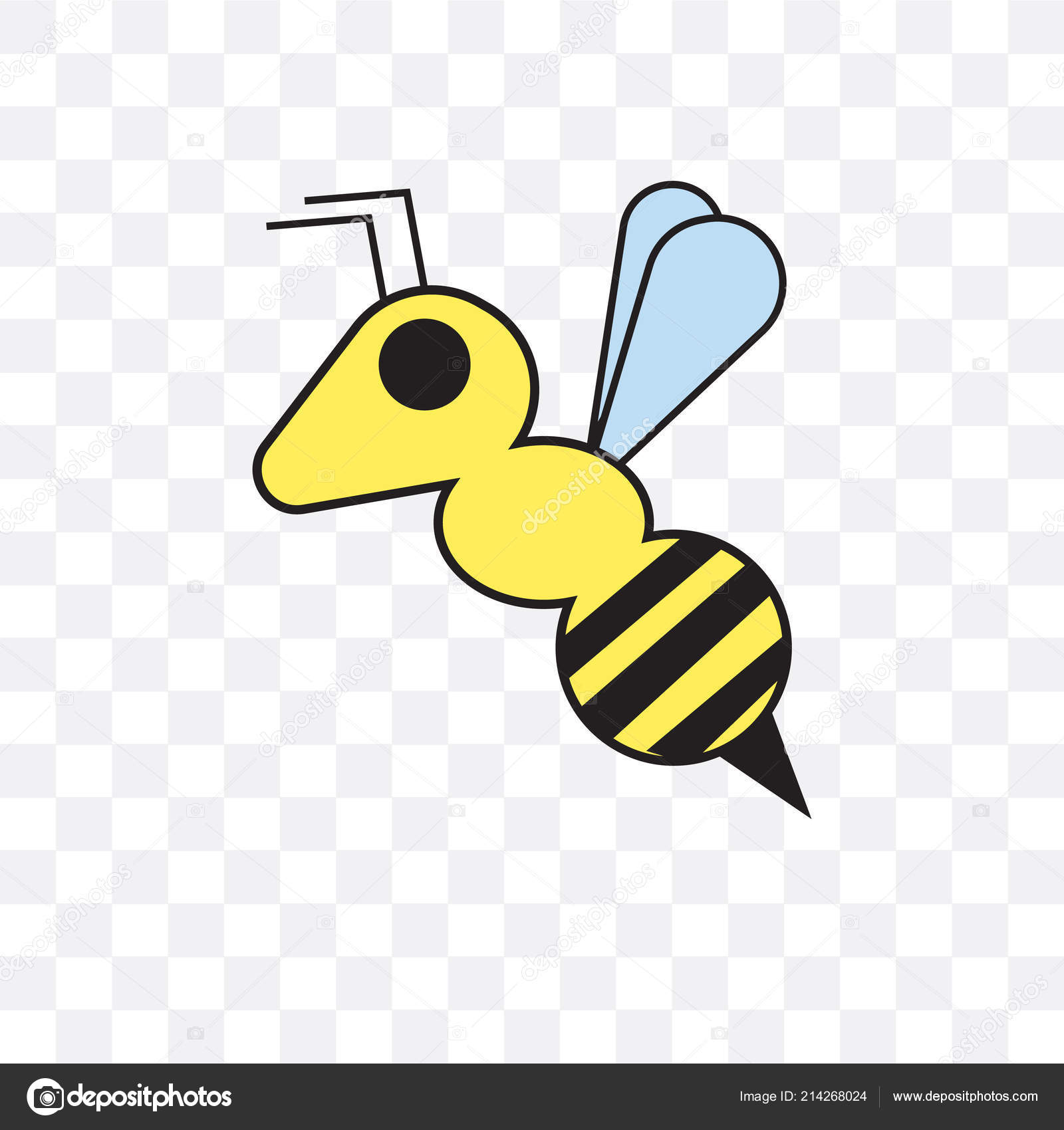 Abejas icono vectorial aislado sobre fondo transparente, Abejas logo d ...