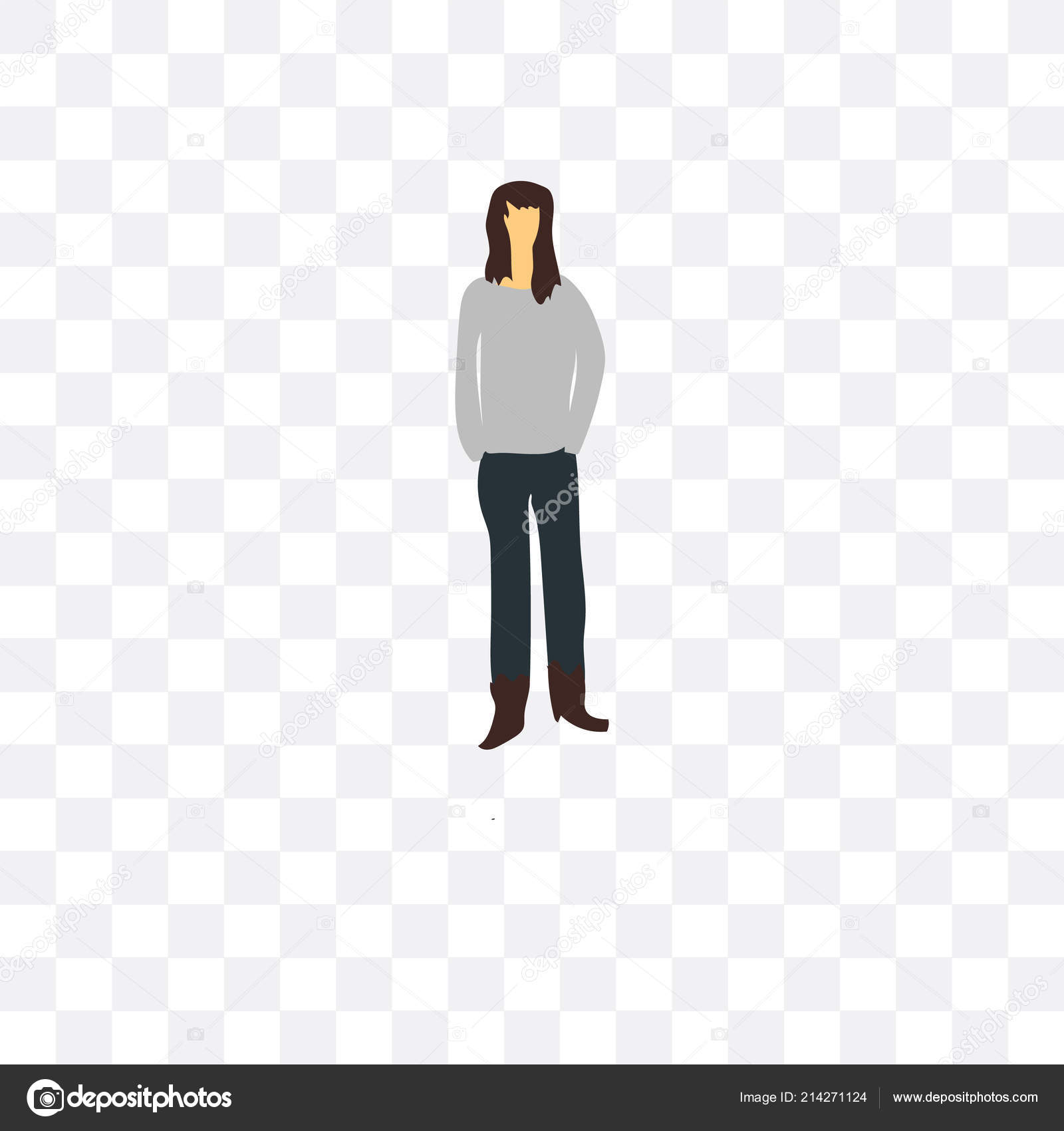 Woman vector icon isolated on transparent background, Woman logo Stock ...