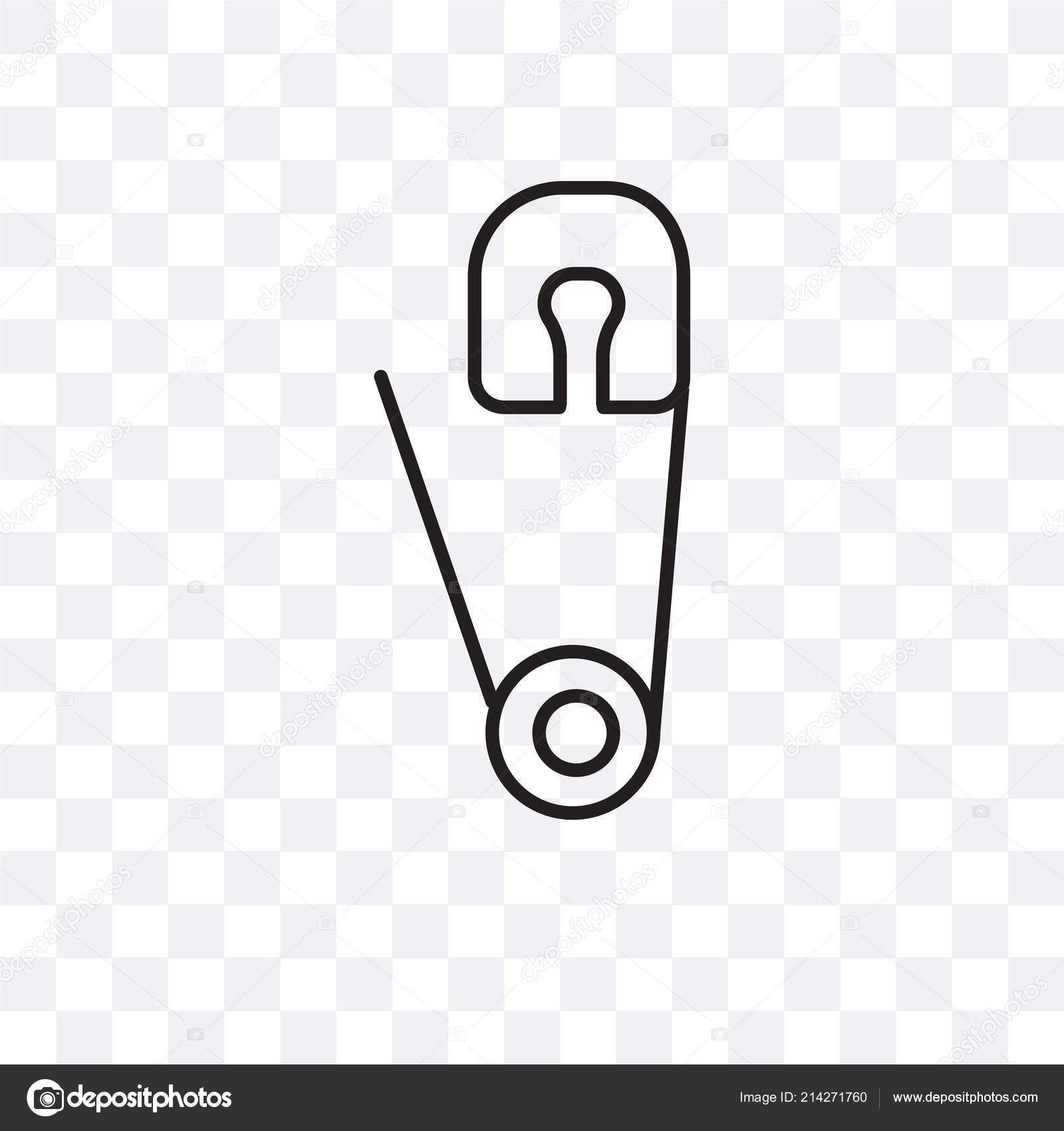 Safety pin vector icon isolated on transparent background, Safet Stock ...